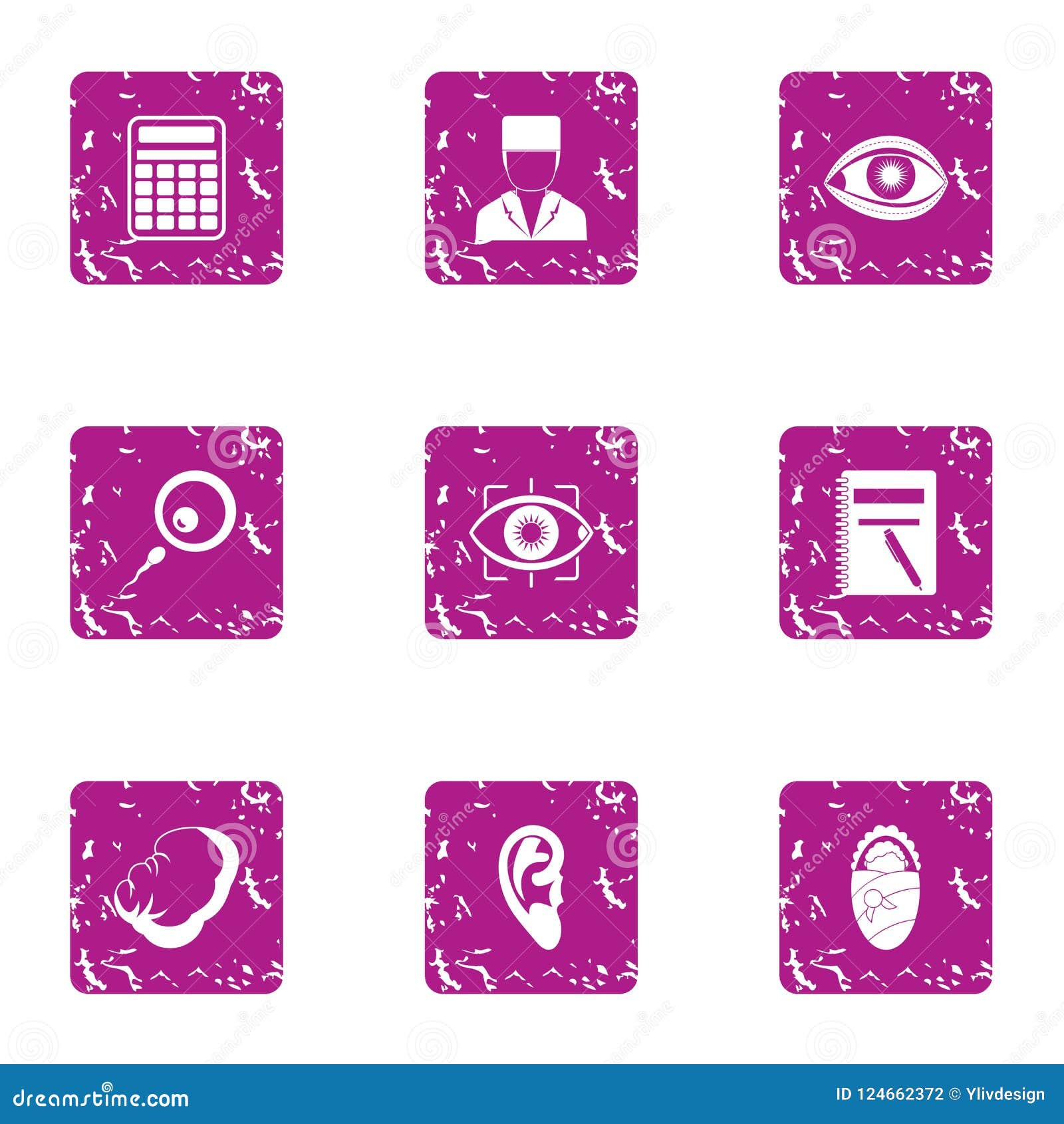Flesh Icons Set, Grunge Style Stock Vector - Illustration of advisor ...
