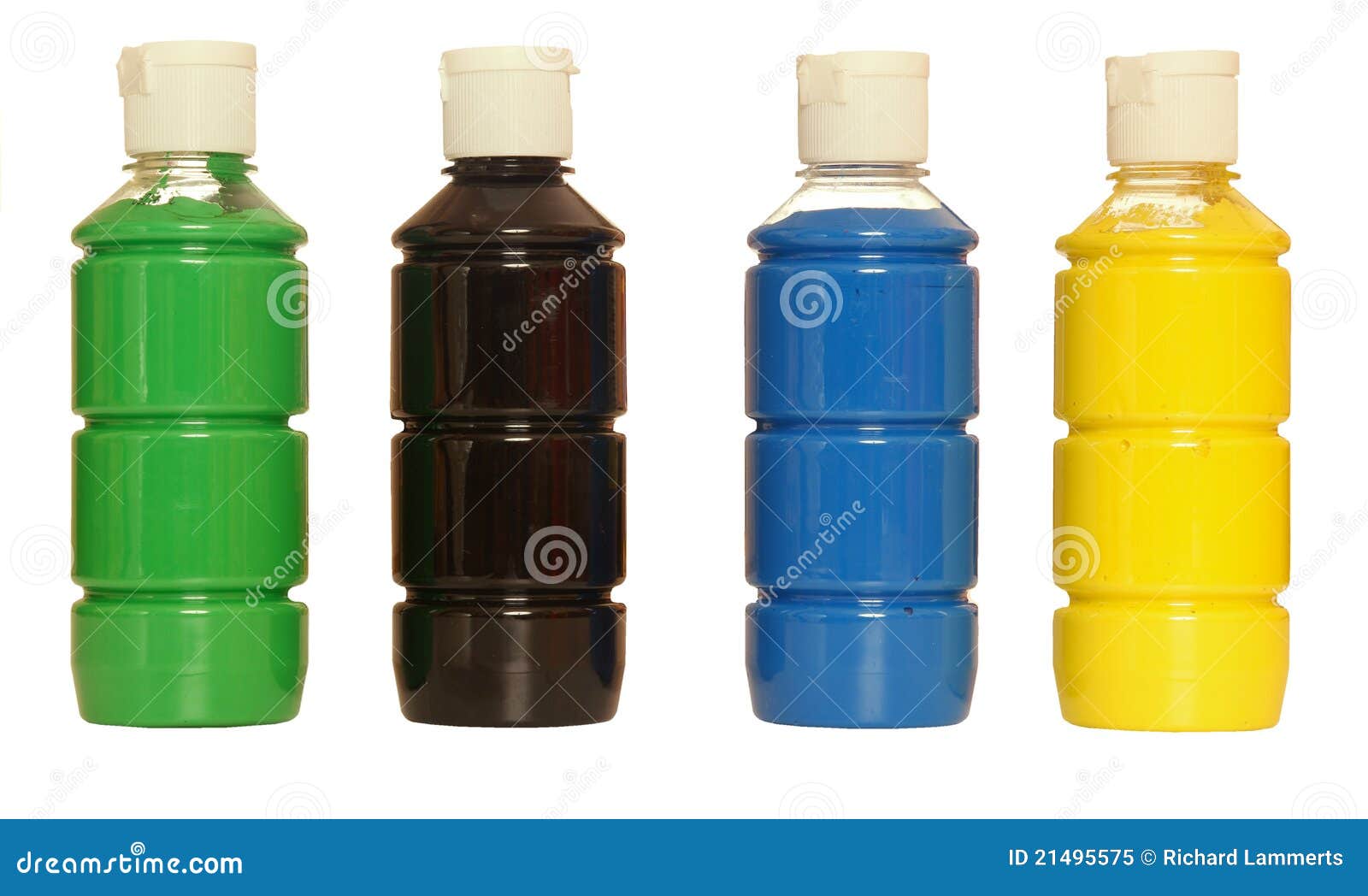 Flessen met verf stock afbeelding. Image of creativiteit - 21495575