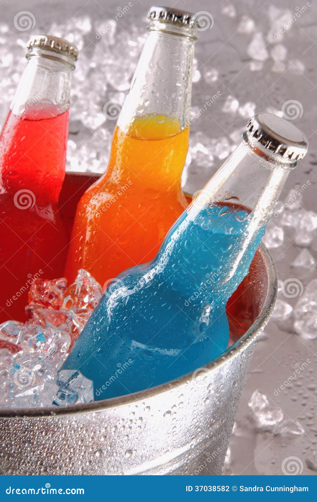 Flessen Van Koele Dranken in Ijsemmer Stock Foto - Image of houder ...