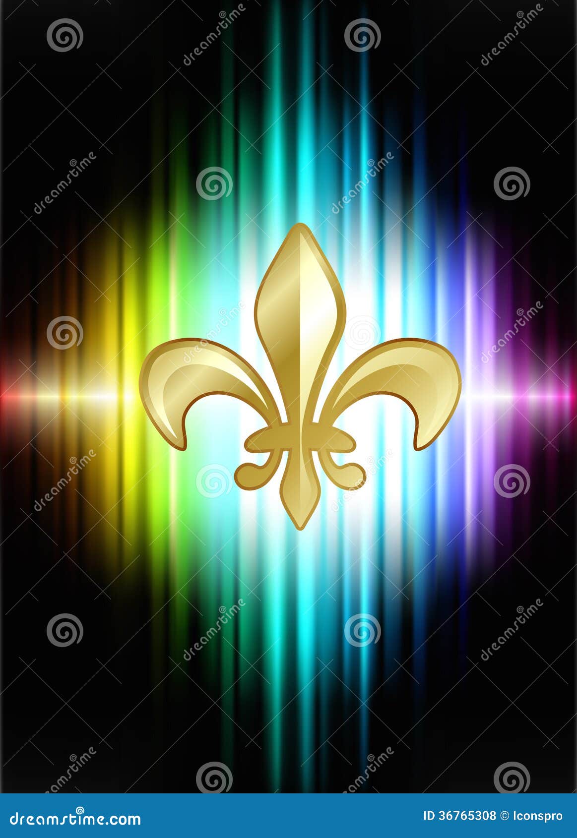 Fleur De Lis on Abstract Spectrum Background Stock Illustration ...