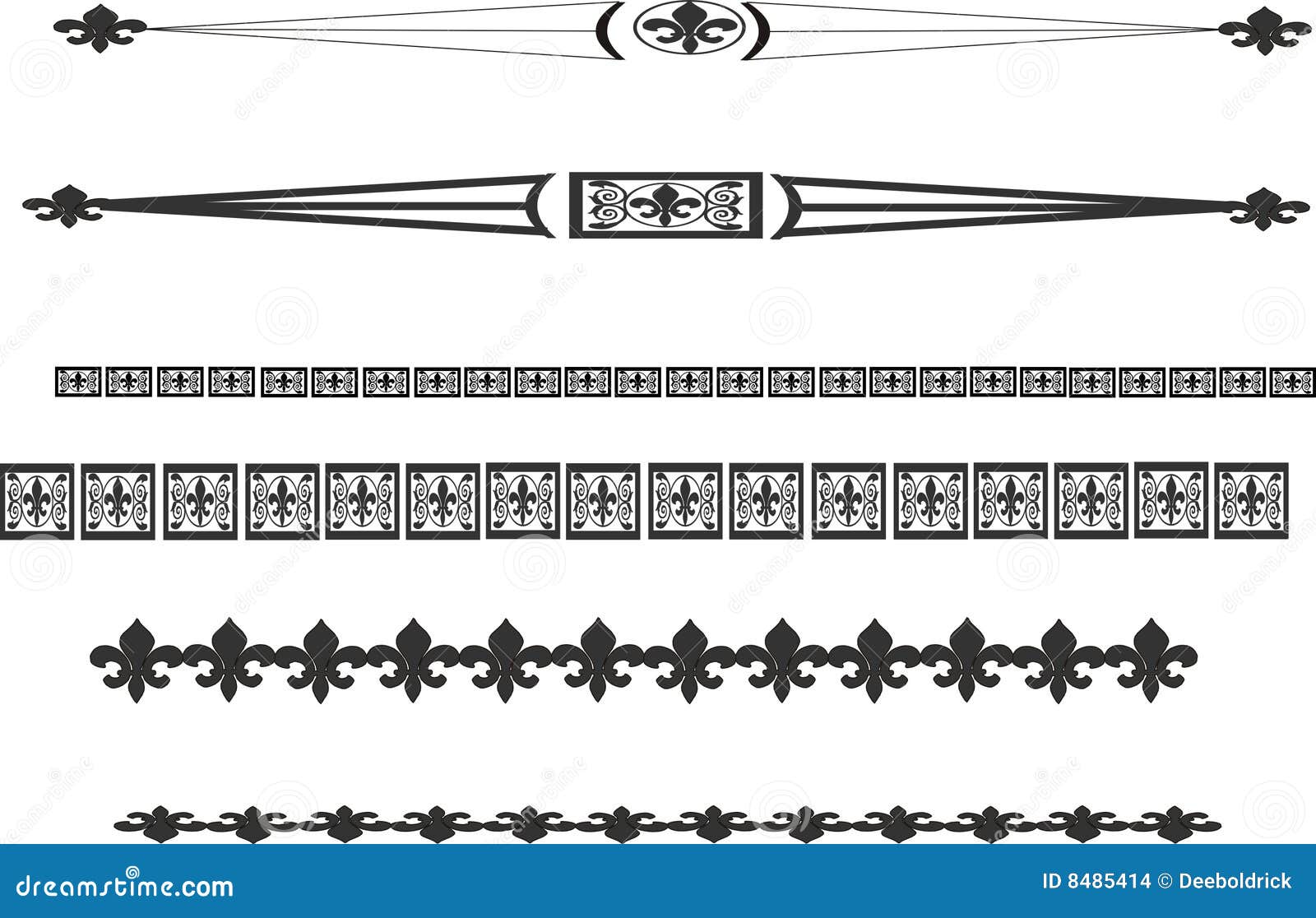Fleur de lis line elements stock vector. Illustration of abstract - 8485414