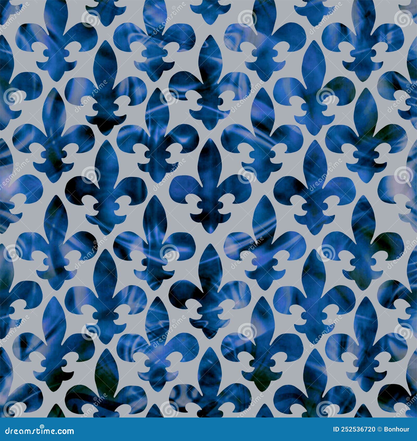 Fleur De Lis Pattern in Dark Blue Stock Illustration - Illustration of ...