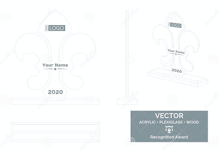 Fleur De Lis Trophy Vector Template, Trophy Distinction Award ...