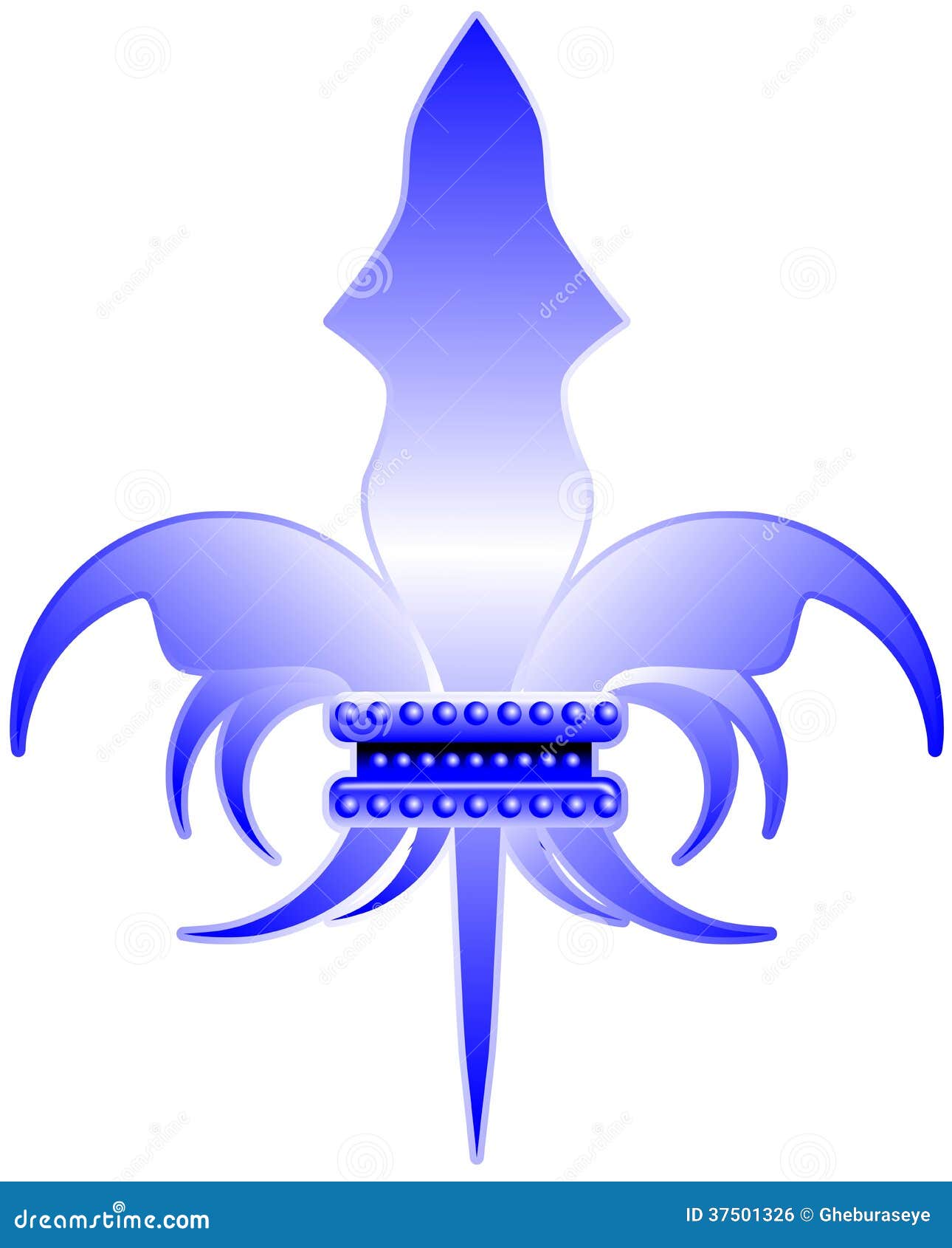 Fleur De Lys in Blue Tones Isolated Stock Illustration - Illustration ...