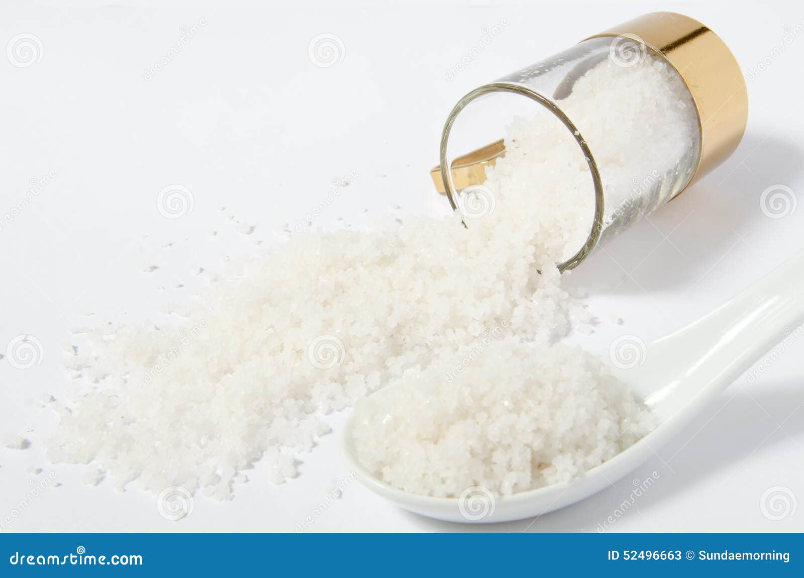 Fleur de Sal salt stock image. Image of salty, spoon - 52496663