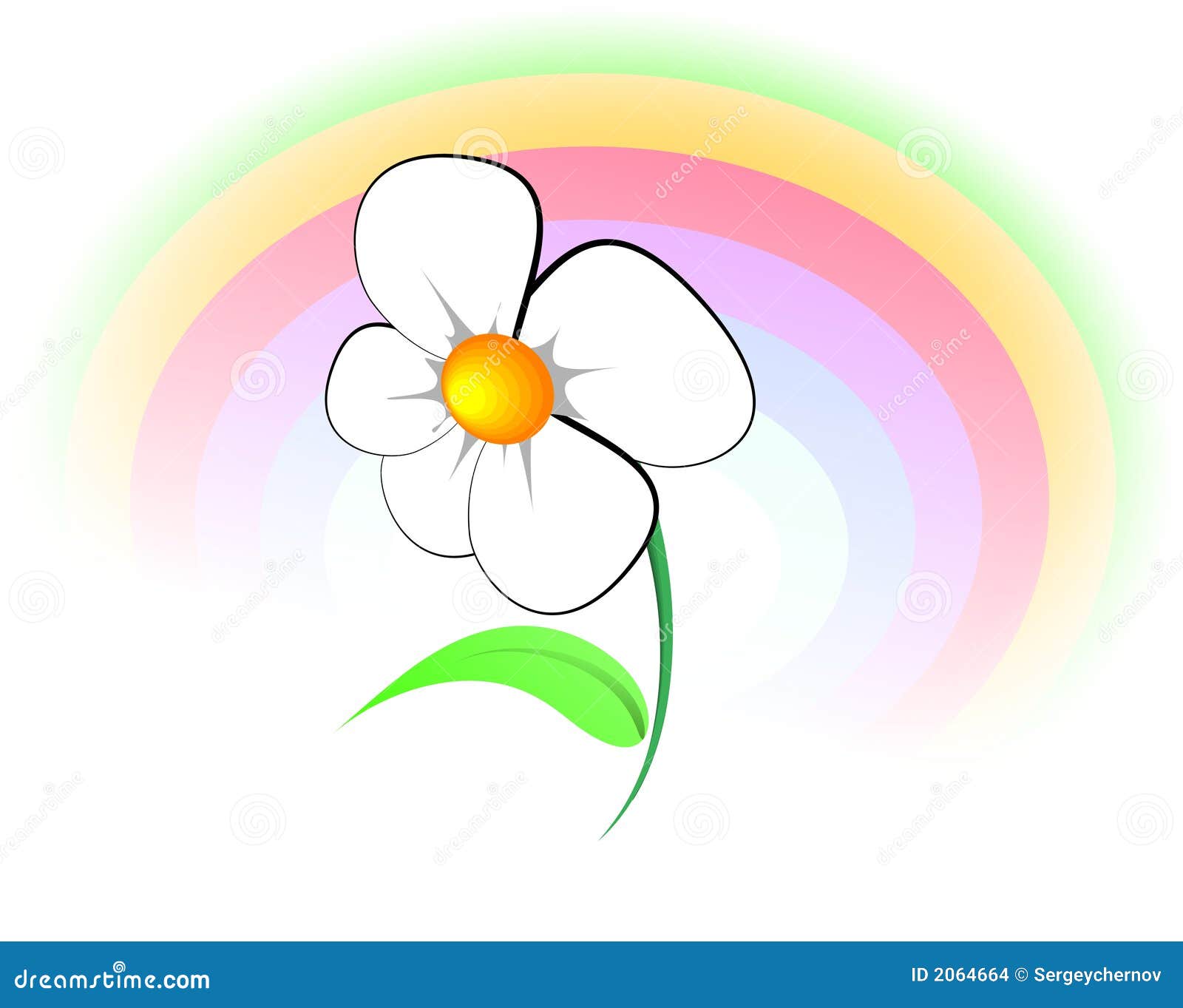 Fleur et arc-en-ciel illustration de vecteur. Illustration du vecteur ...