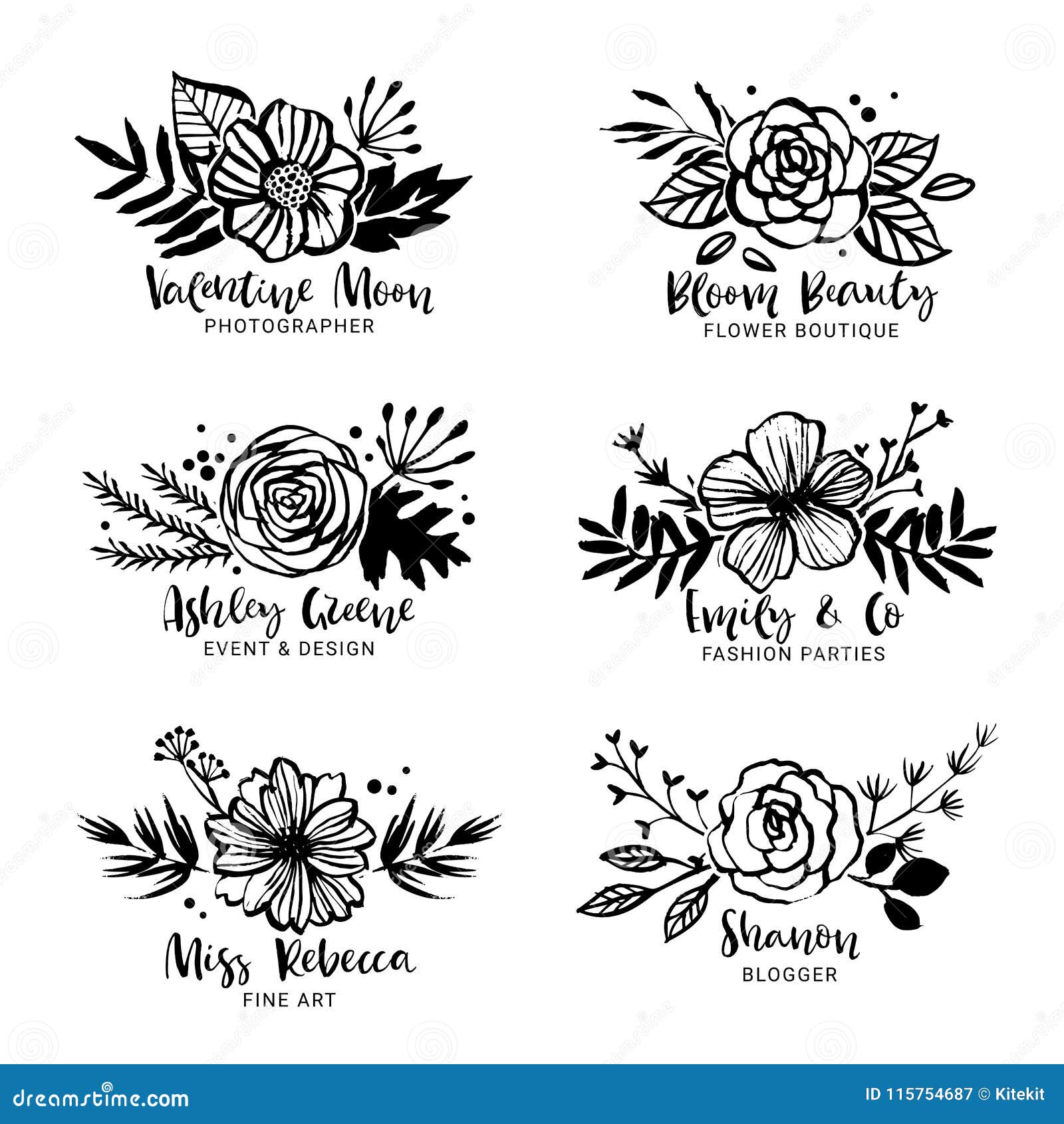 Fleur Logo Template Collection Botanique Florale Fleurs, Son ...