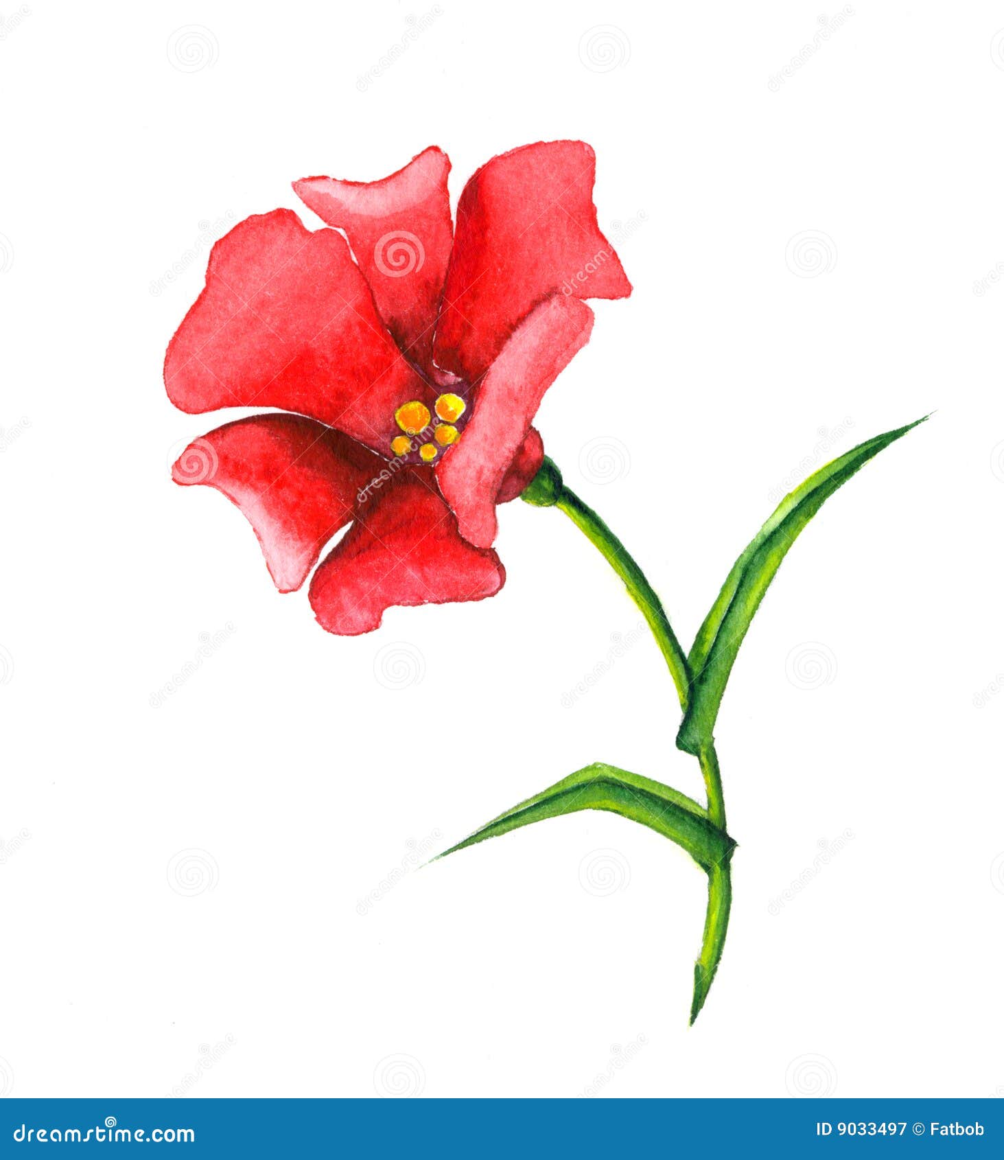 Fleur rouge en fleur illustration stock. Illustration du flore - 9033497