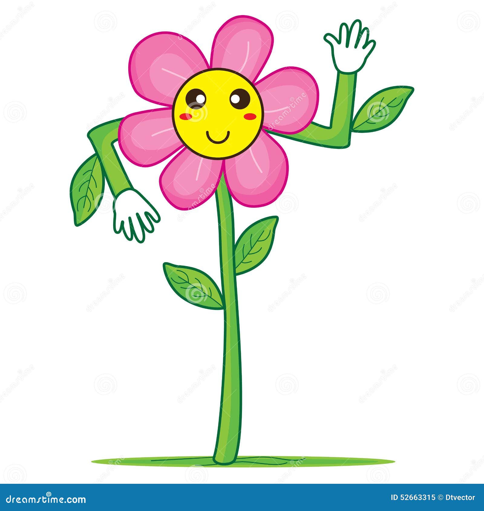 Fleur souriante bonjour illustration de vecteur. Illustration of ...