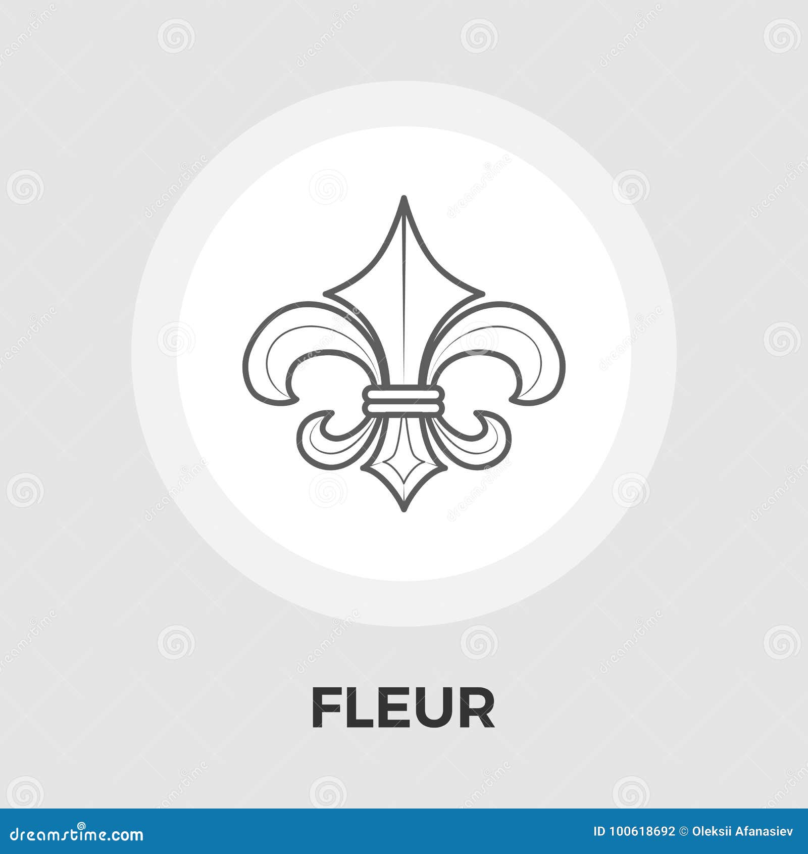 Fleur Vector Flat Icon. Vintage Style. Stock Vector - Illustration of ...