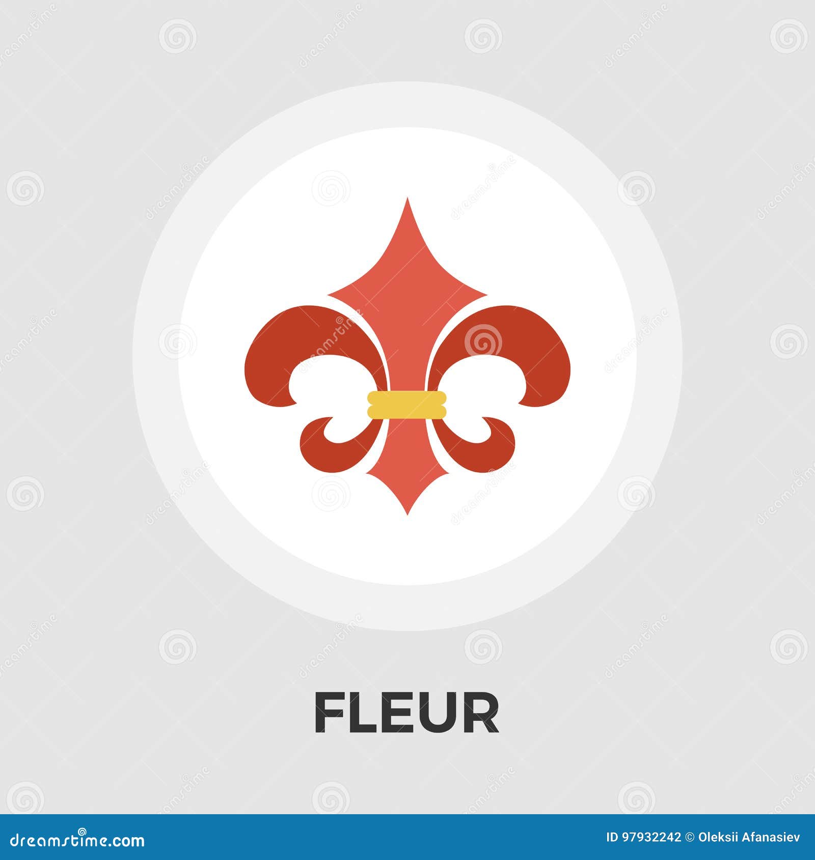 Fleur Vector Flat Icon. Vintage Style. Stock Vector - Illustration of ...