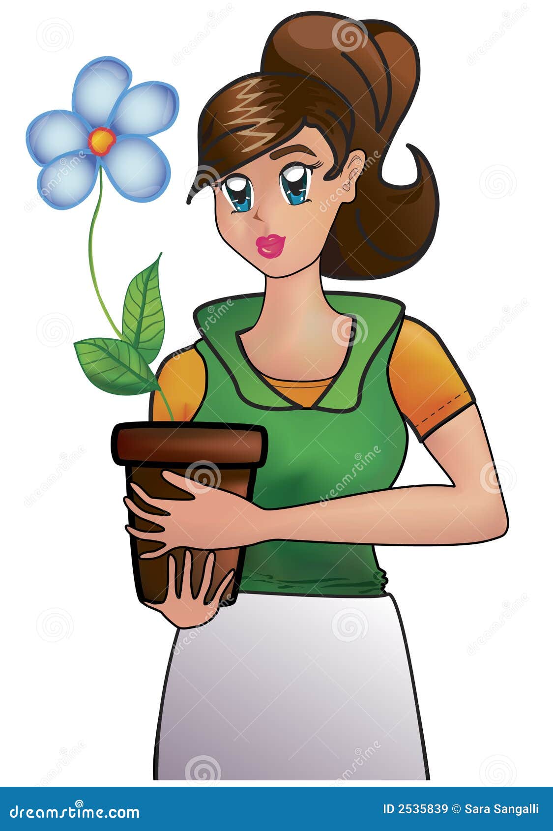 Fleuriste illustration stock. Illustration du fille, pétales - 2535839