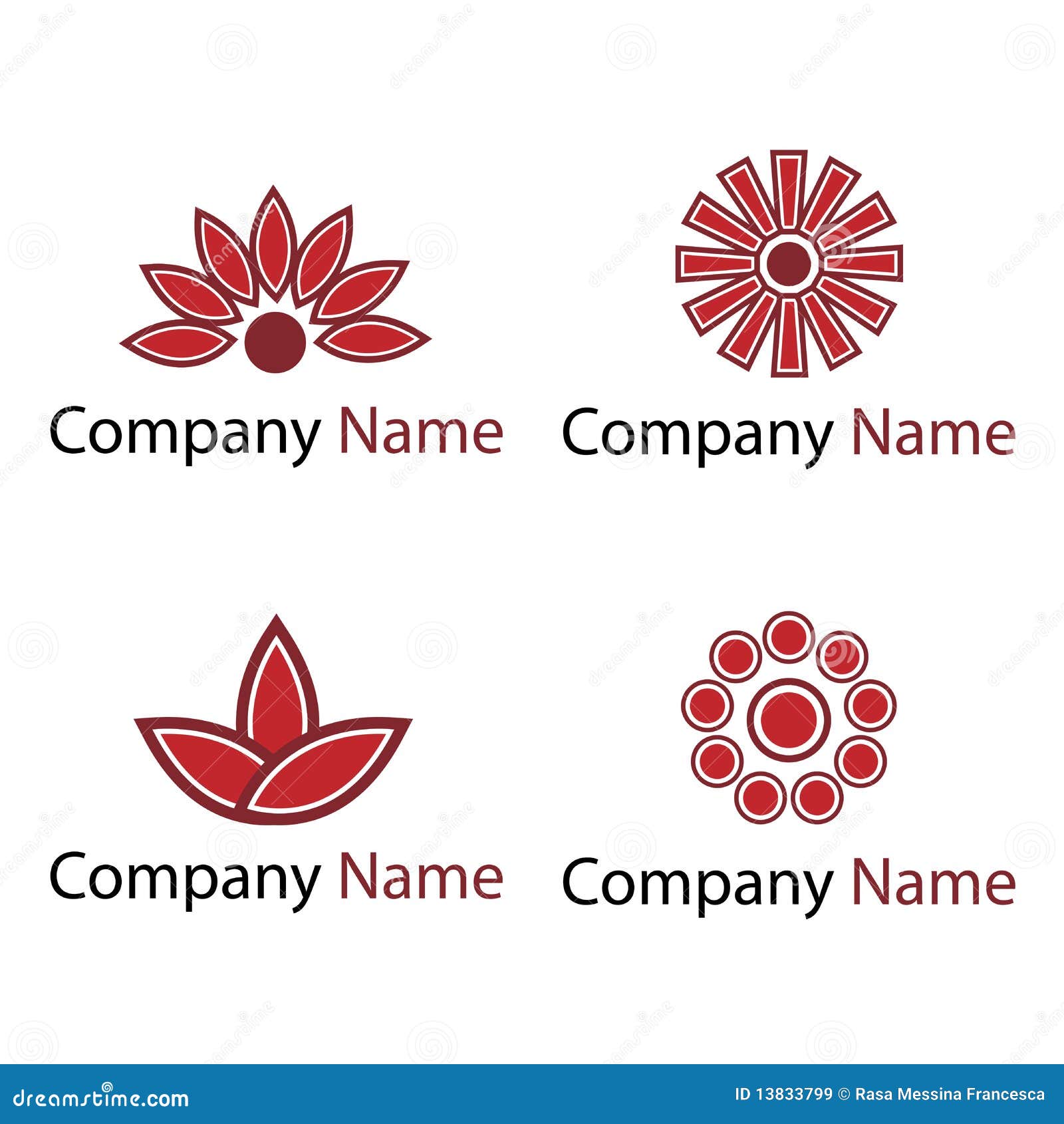 Fleurit des logos - rouge illustration de vecteur. Illustration du ...