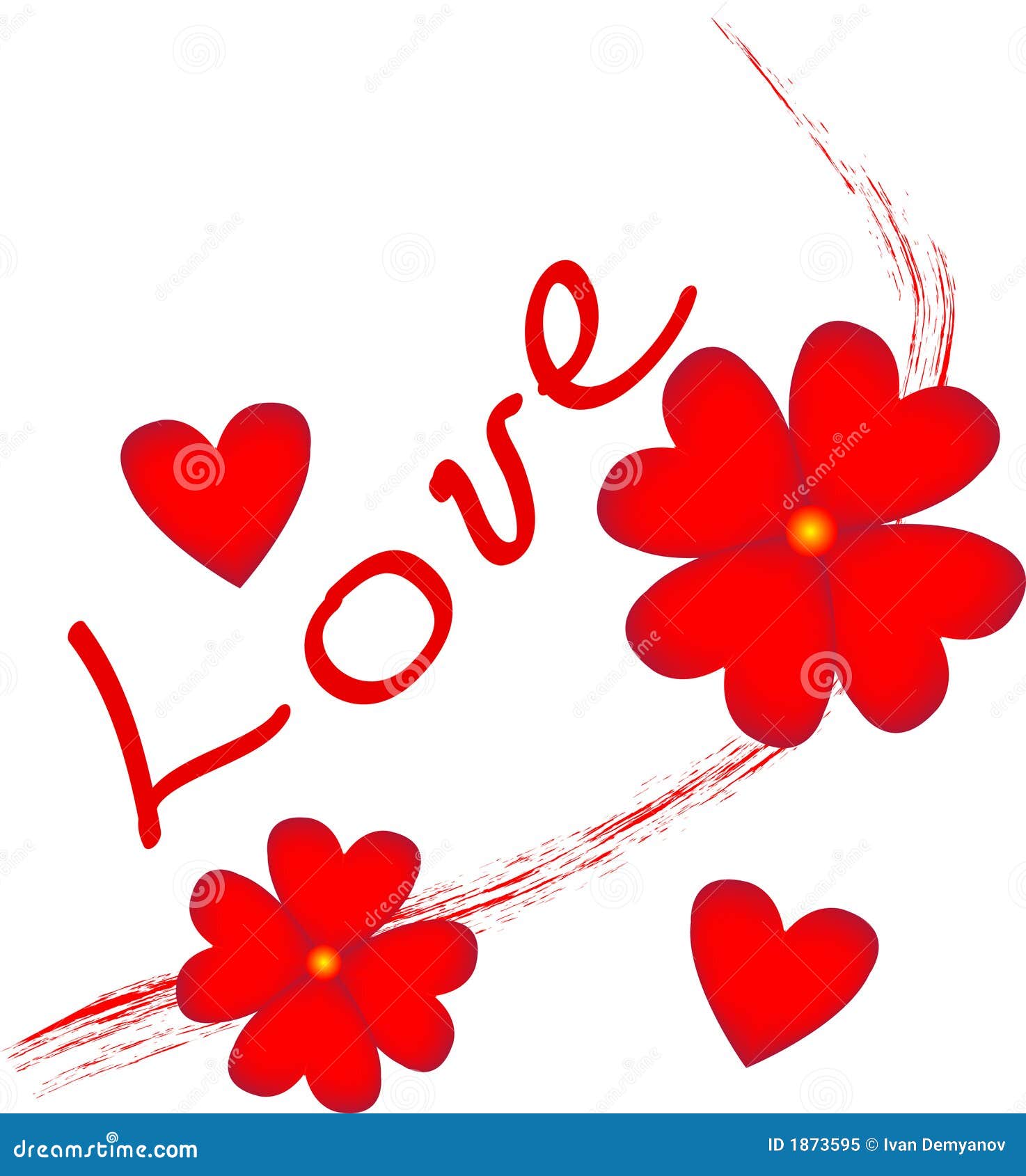 Fleurs d'amour illustration de vecteur. Illustration du bande - 1873595