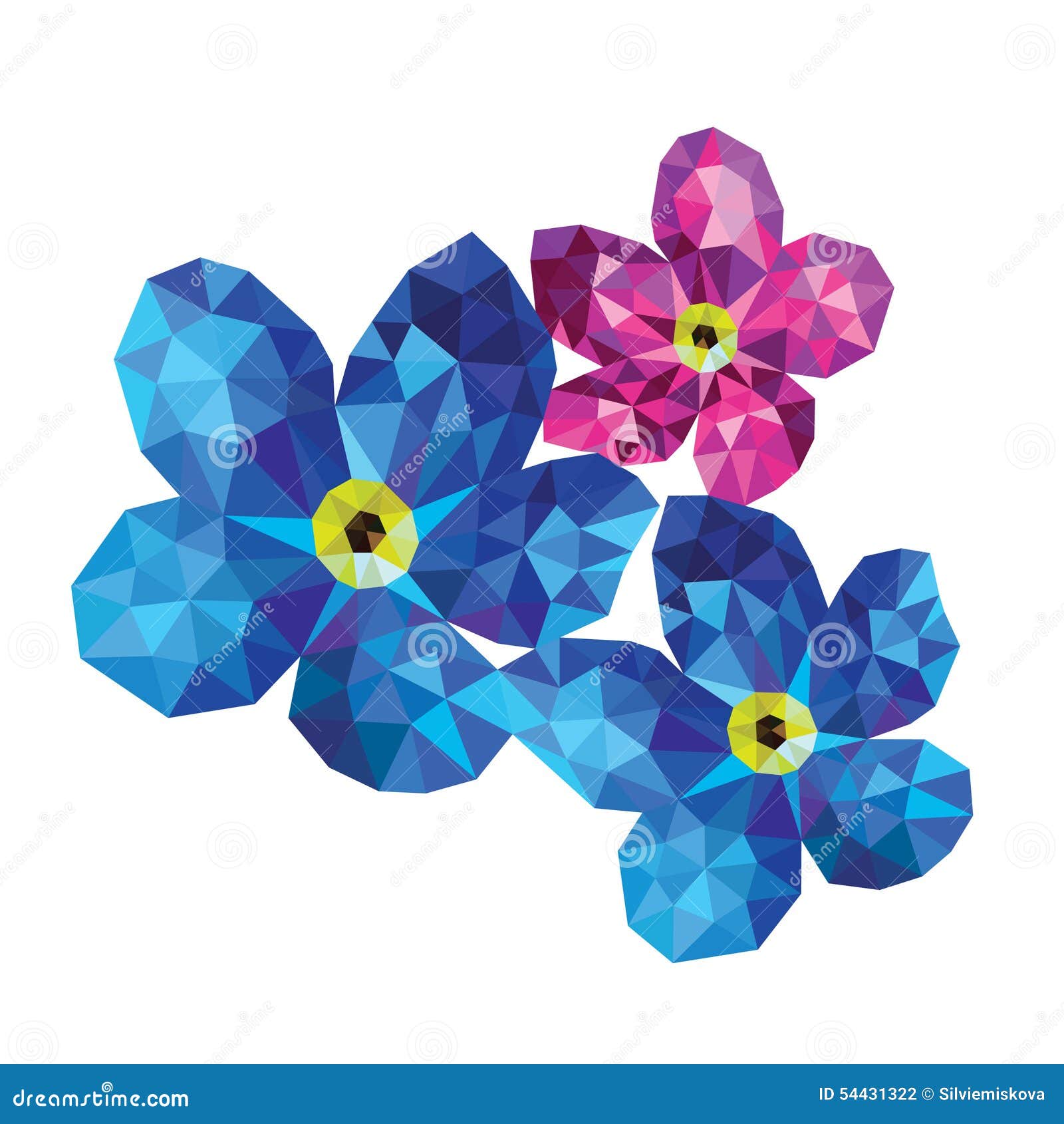 Fleurs de polygone illustration de vecteur. Illustration du nuances ...