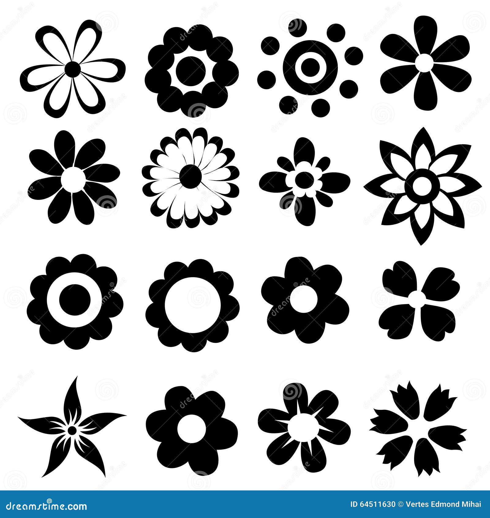 Fleurs simples de vecteur illustration de vecteur. Illustration du ...