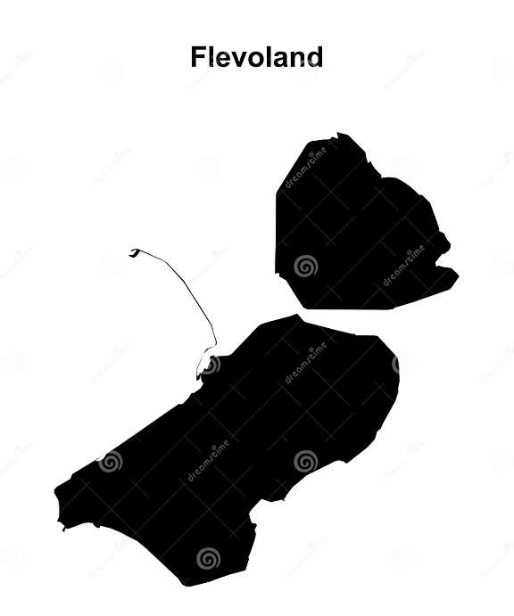Flevoland outline map stock illustration. Illustration of boundaries ...