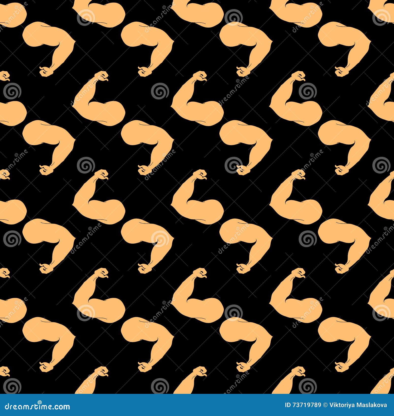 Flex Arm Bodybuilder with Big Muscles Seamless Pattern Stock Vector ...