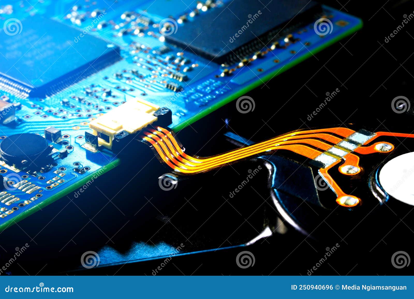 Flex Cable Linking To the Electronic Motherboard Technology Hard Disk ...