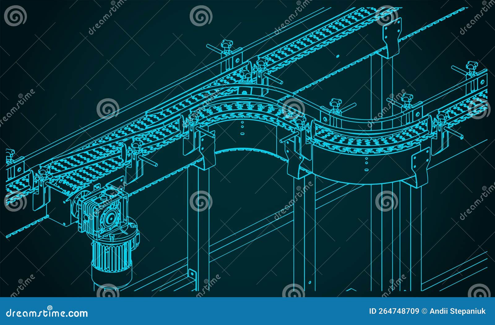 Flex Link Conveyor Illustration Stock Vector - Illustration of ...