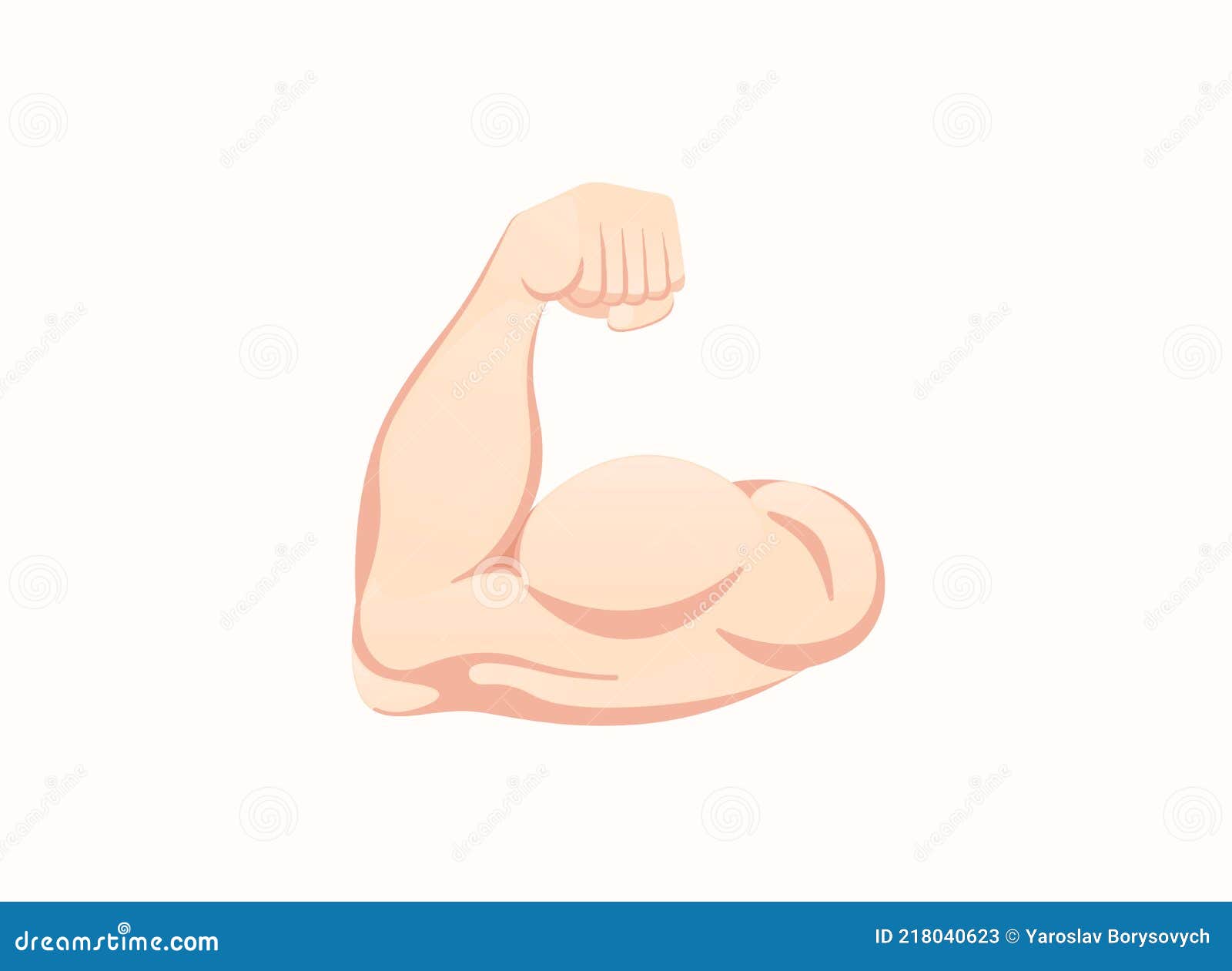 Flexed Biceps Emoji Vector Icons Set. Muscle Strength Symbols Isolated ...