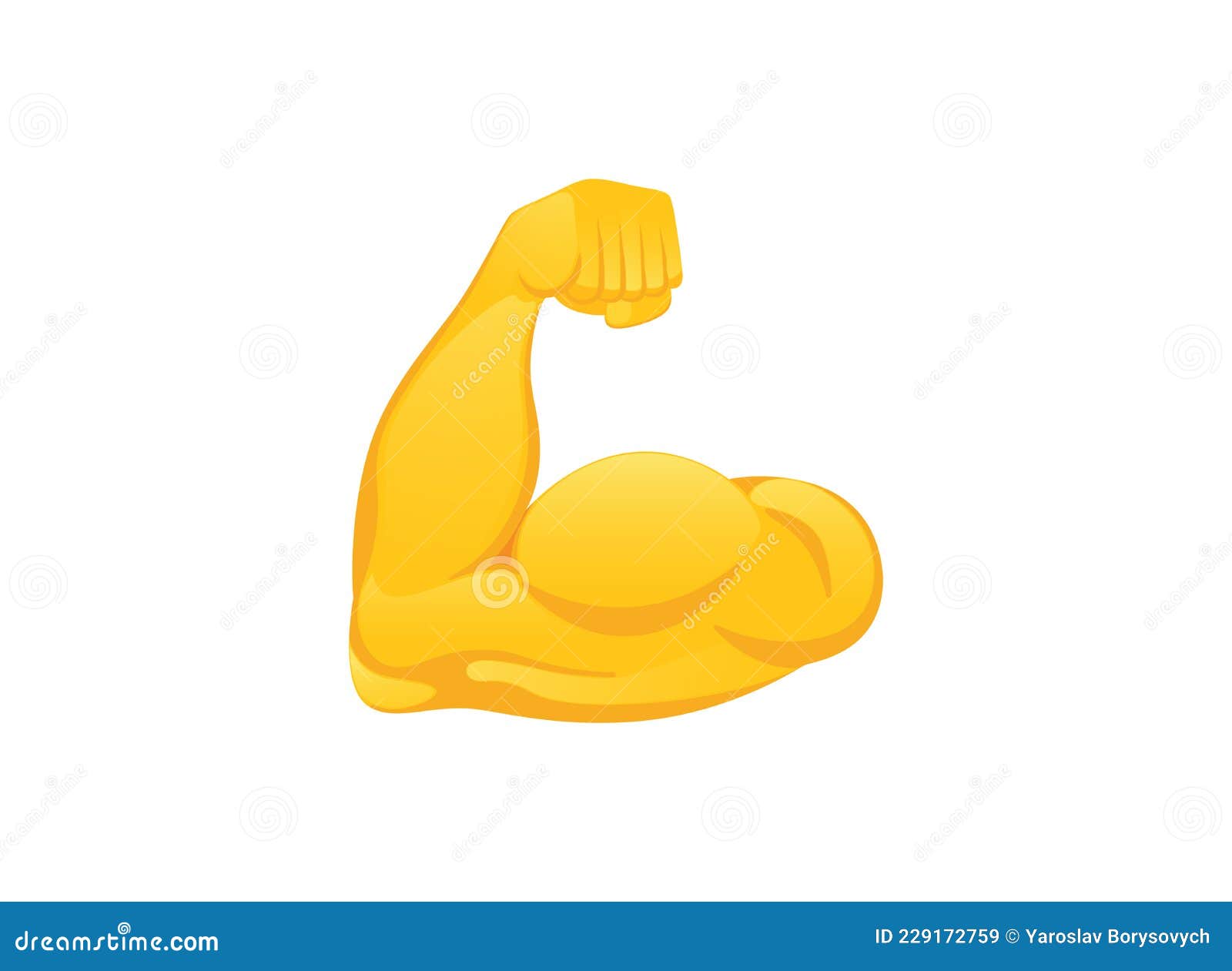 Flexed Biceps Emoji Vector Icons Set. Muscle Strength Symbols Isolated ...