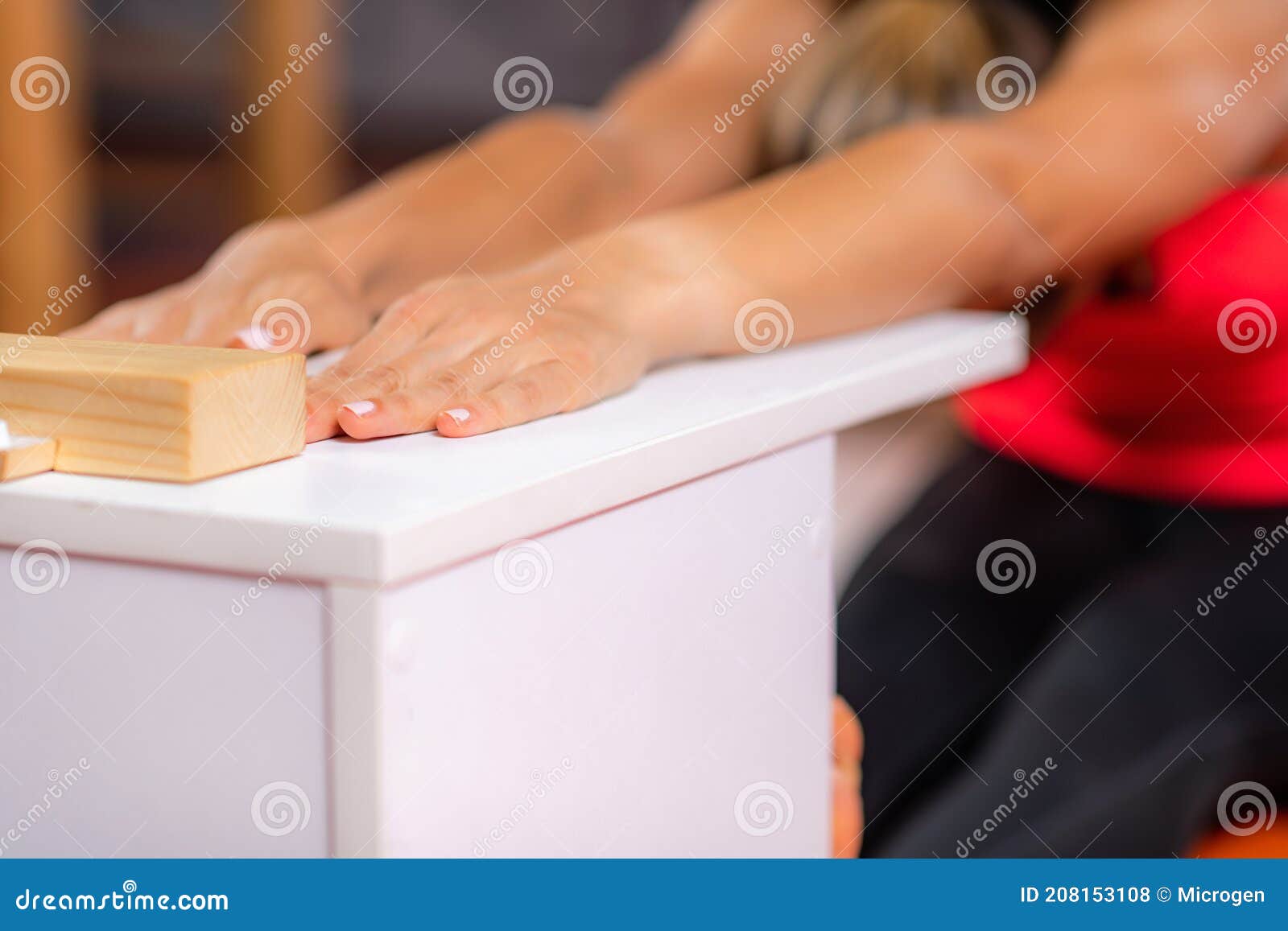 Flexibility Assessment, Sit and Reach Physical Exam Stock Photo - Image ...