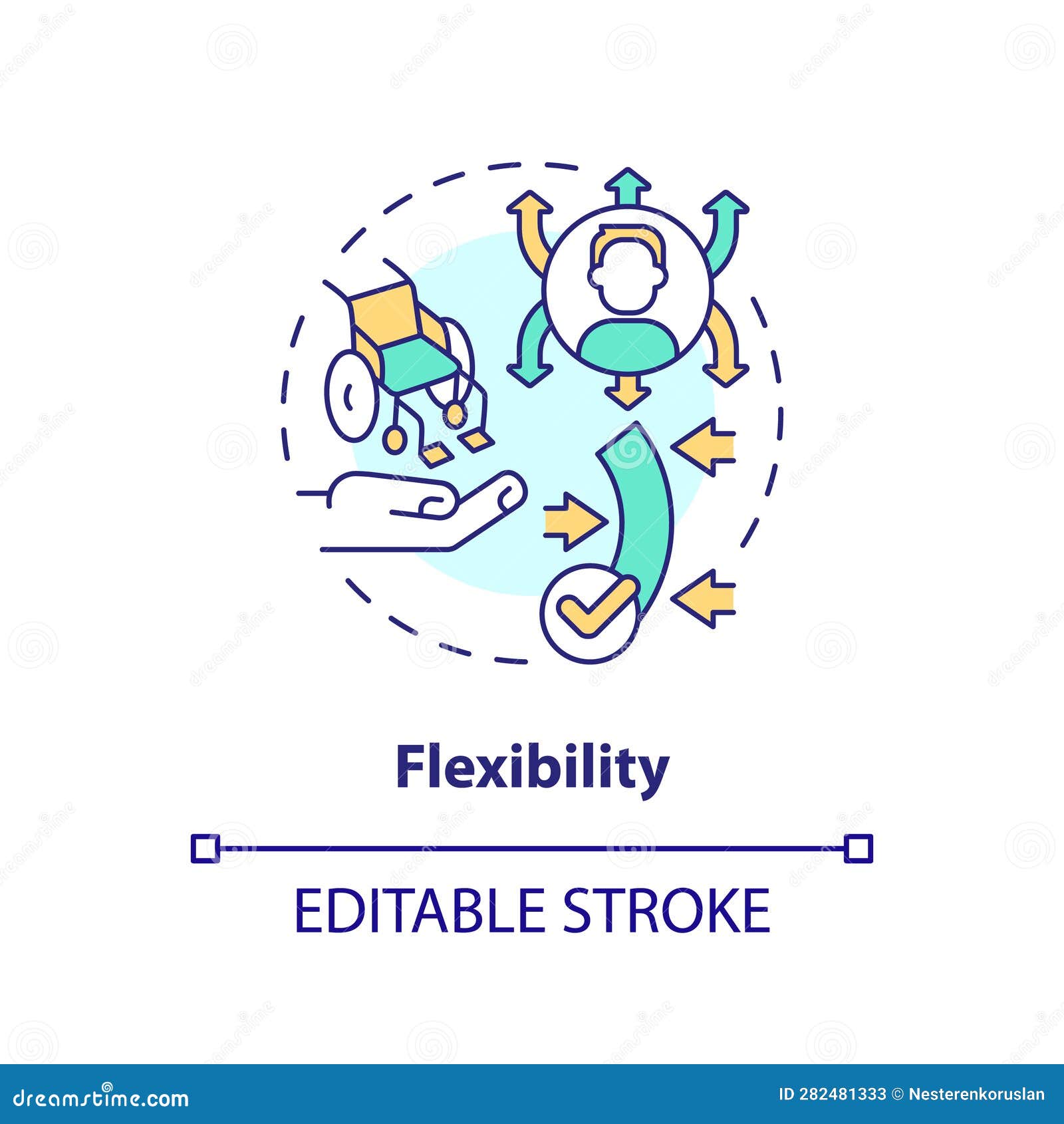 Flexibility concept icon stock vector. Illustration of stroke - 282481333