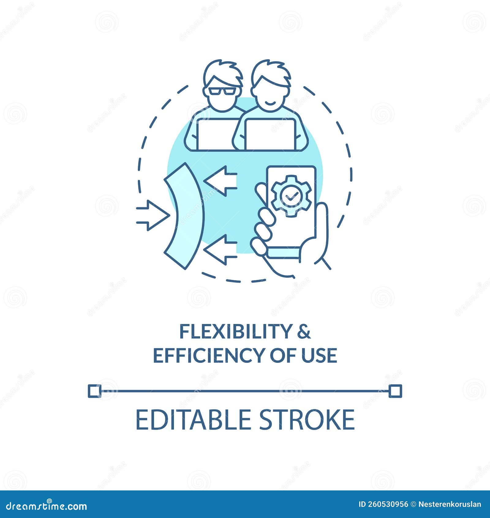 Flexibility and Efficiency of Use Turquoise Concept Icon Stock Vector ... Flexibility and Efficiency of Use Turquoise Concept Icon Stock Vector ...