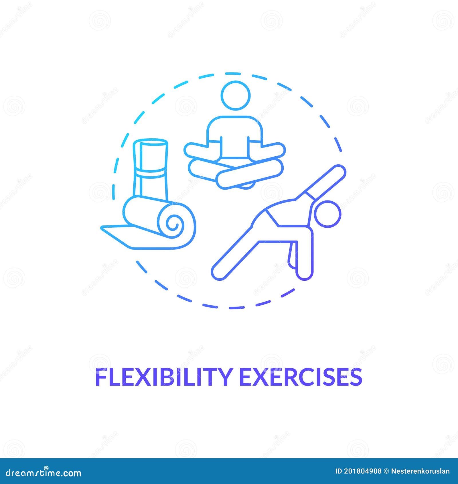 Flexibility Exercises Blue Gradient Concept Icon Stock Vector ...