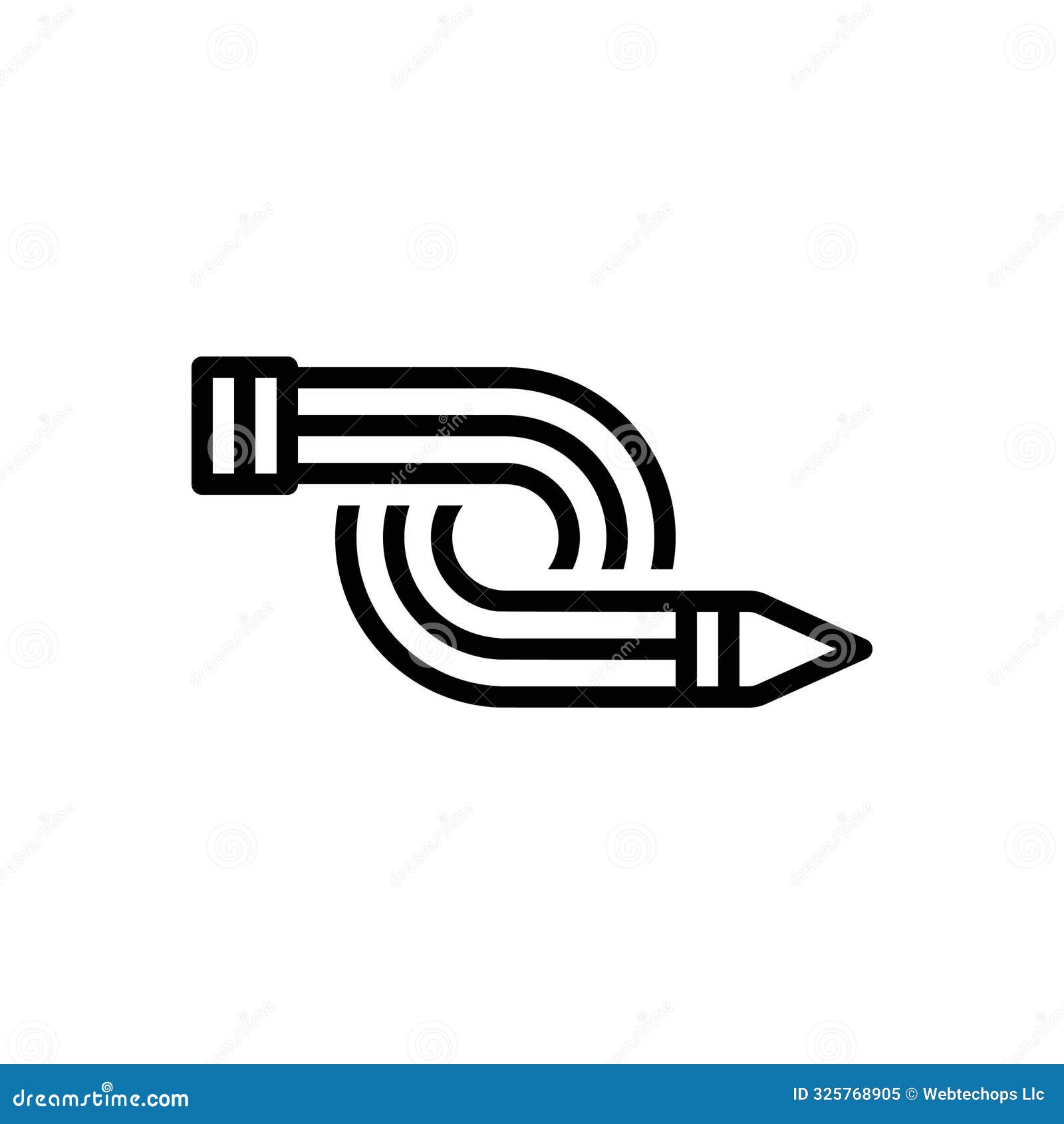 Black Line Icon for Flexibility, Pencil and Twist Stock Illustration ...