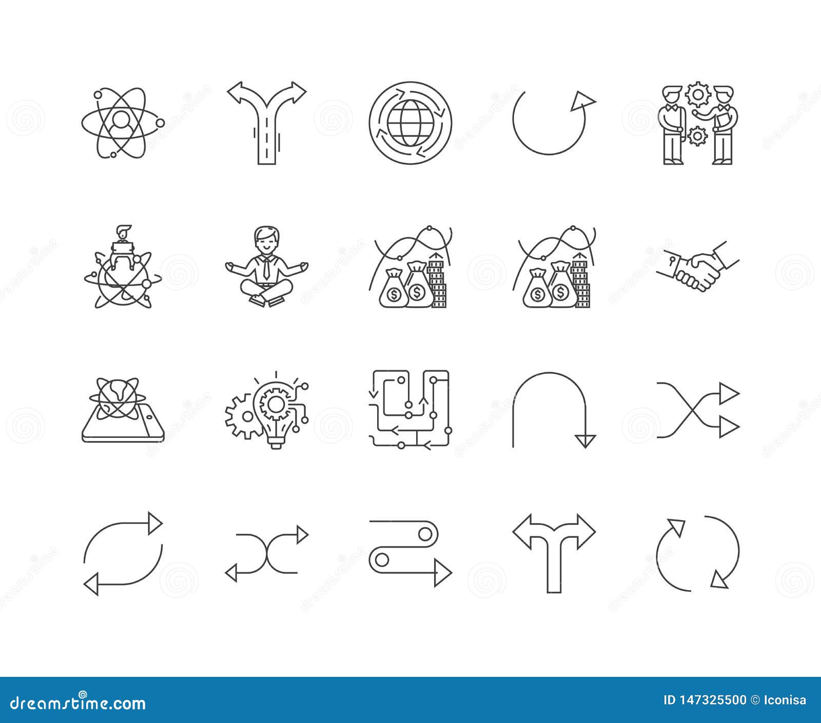 Flexibility Line Icons, Signs, Vector Set, Outline Illustration Concept Stock Vector ...