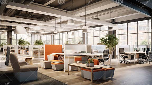 Flexibility Open Office Concept Stock Illustration - Illustration of ...