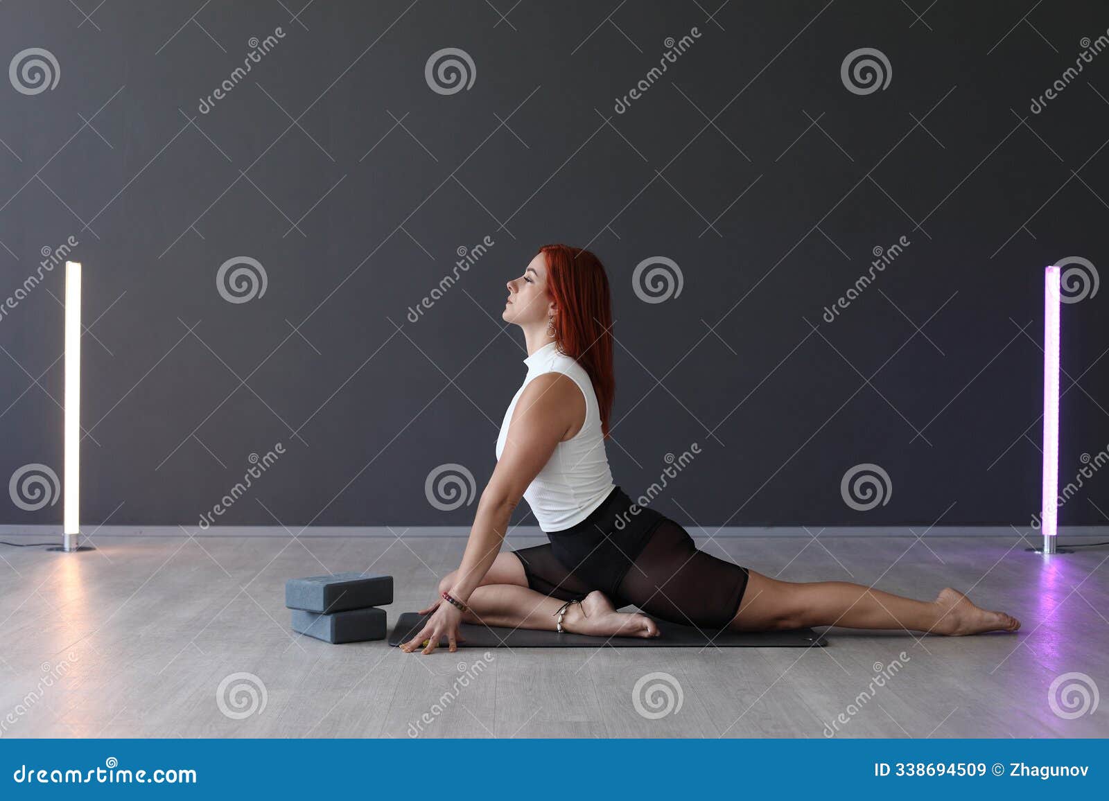 Flexibility and Stretching Training in Dance Studio Stock Image - Image ...