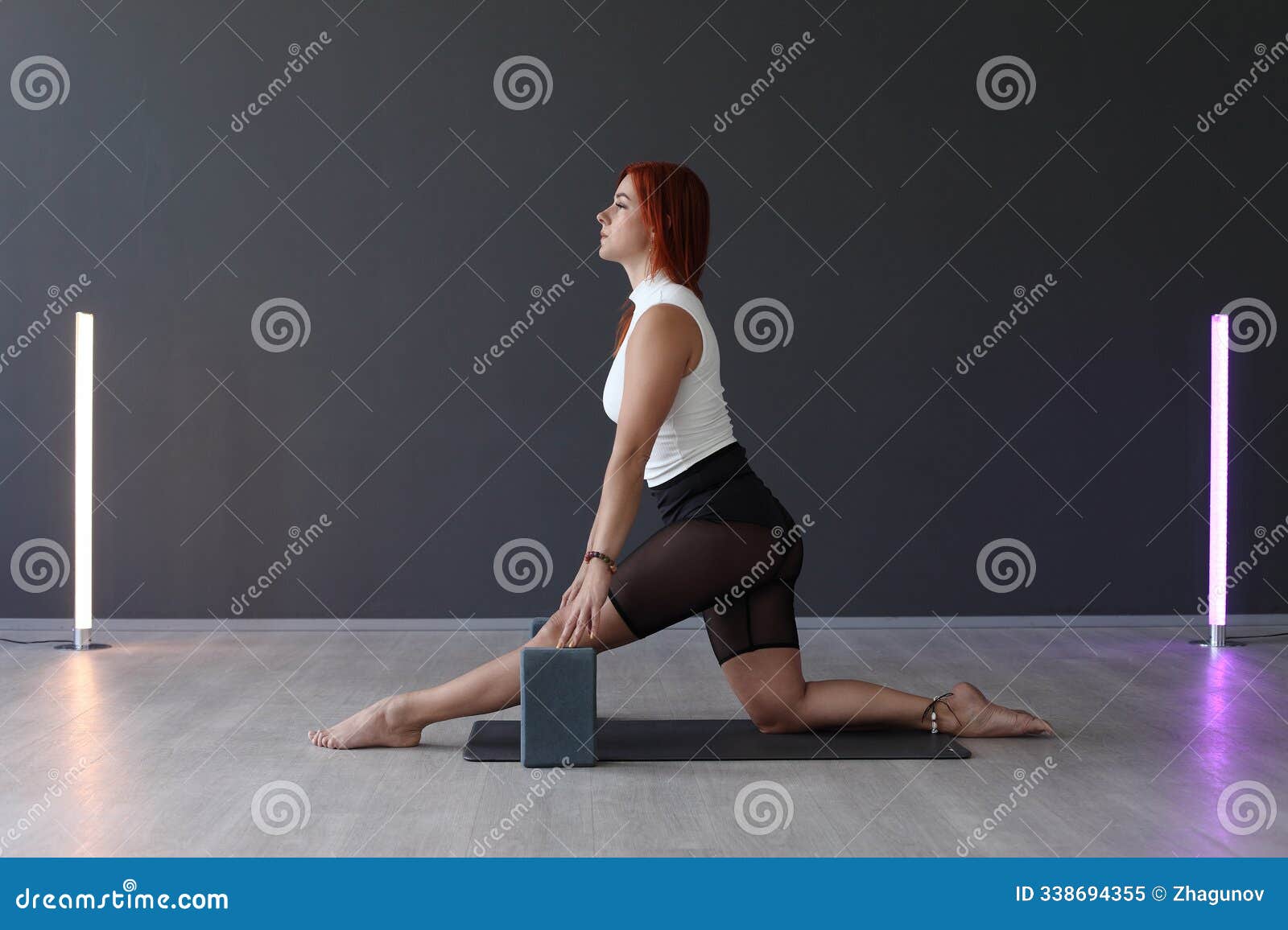 Flexibility and Stretching Training in Dance Studio Stock Image - Image ...