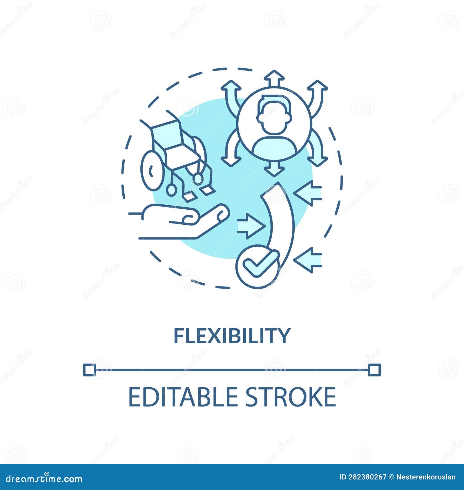 Flexibility Turquoise Concept Icon Stock Vector - Illustration of ...