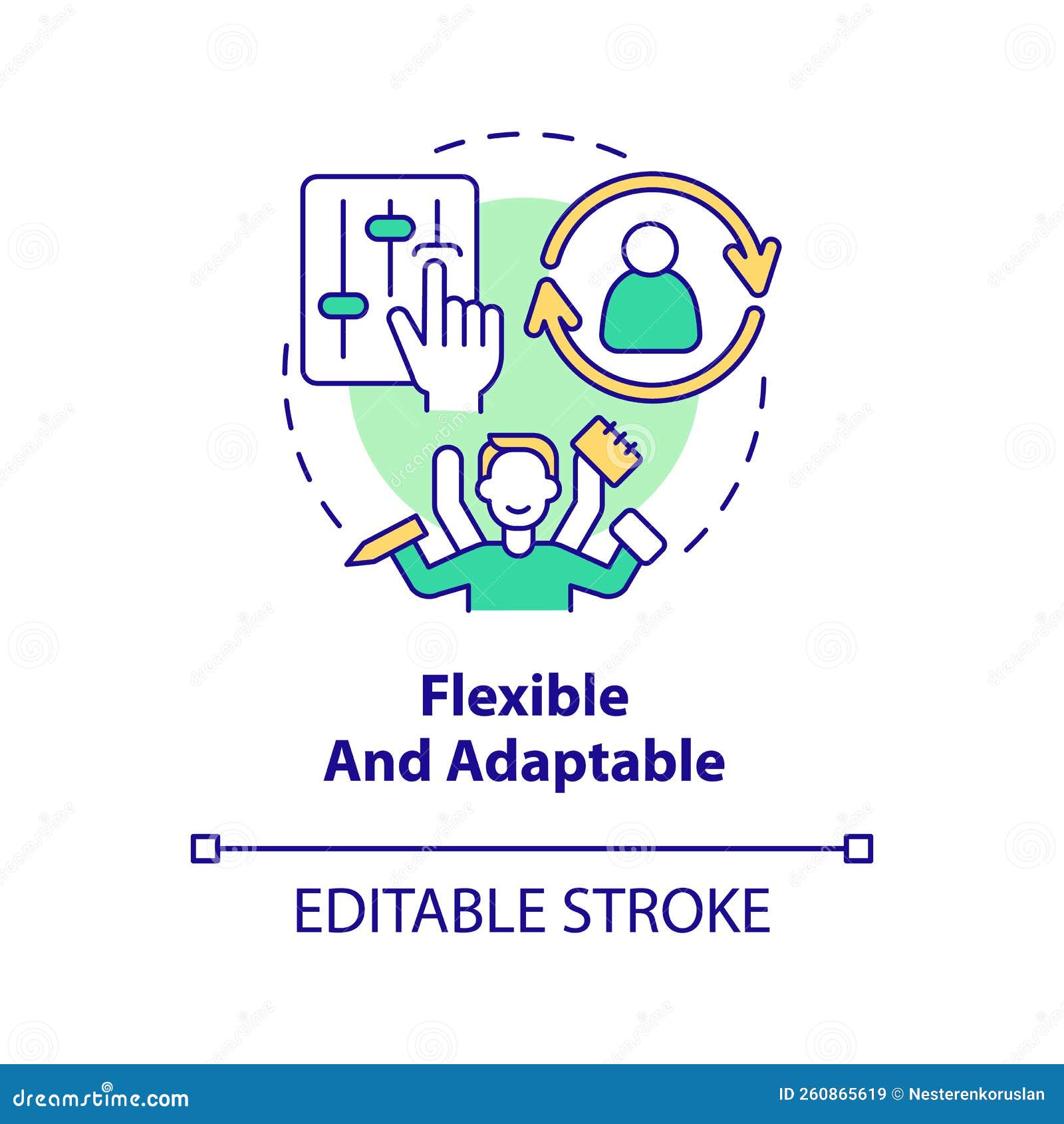 Flexible and Adaptable Concept Icon Stock Vector - Illustration of ...