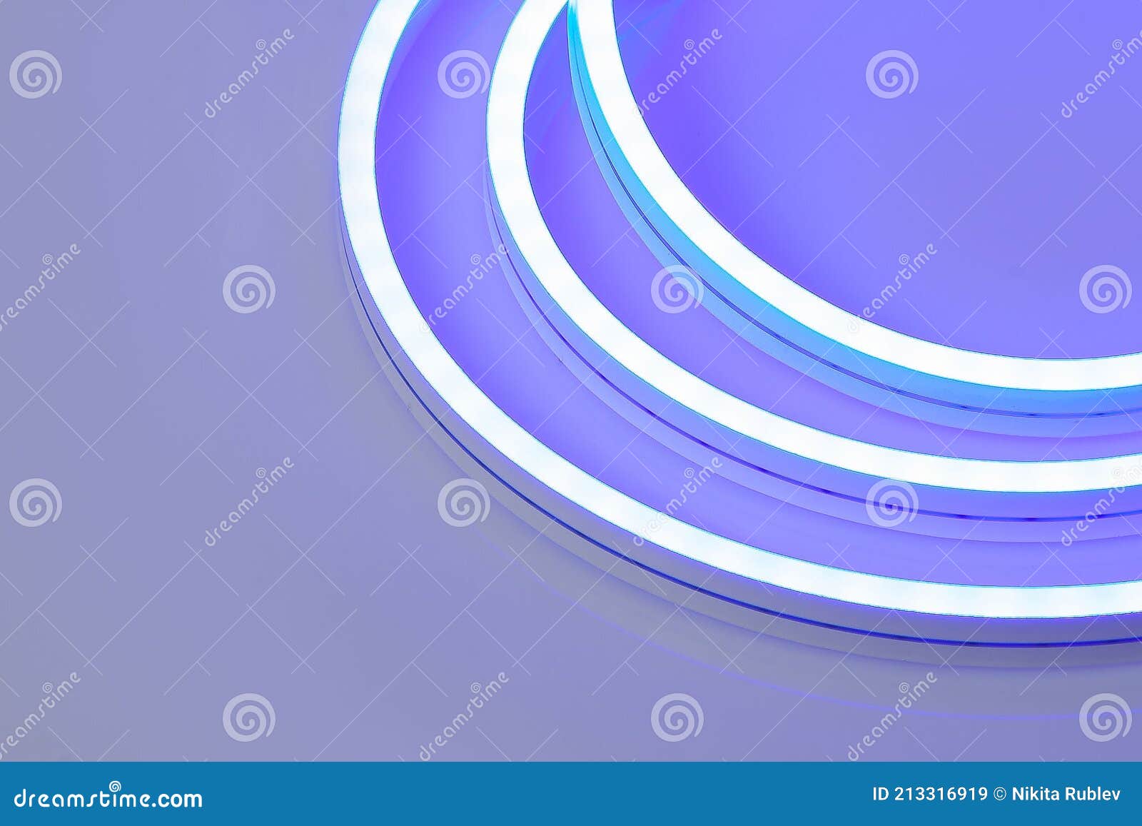 Flexible Blue Led Neon Decor Light Glowing on Dark Background Stock ...