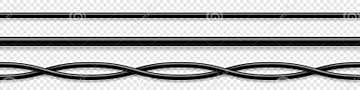 Flexible Cables Collection. Black Electrical Wire. Realistic Power or ...