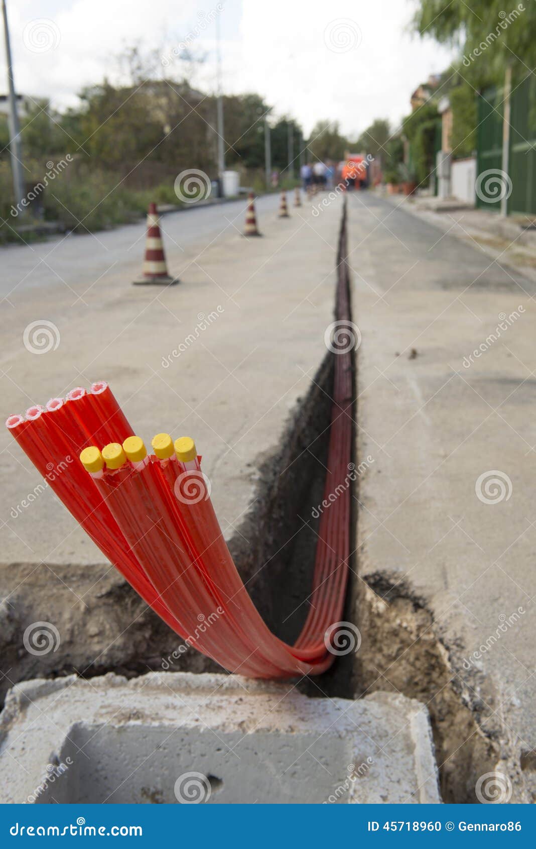 Flexible Conduits on the Road Stock Photo - Image of facility ...