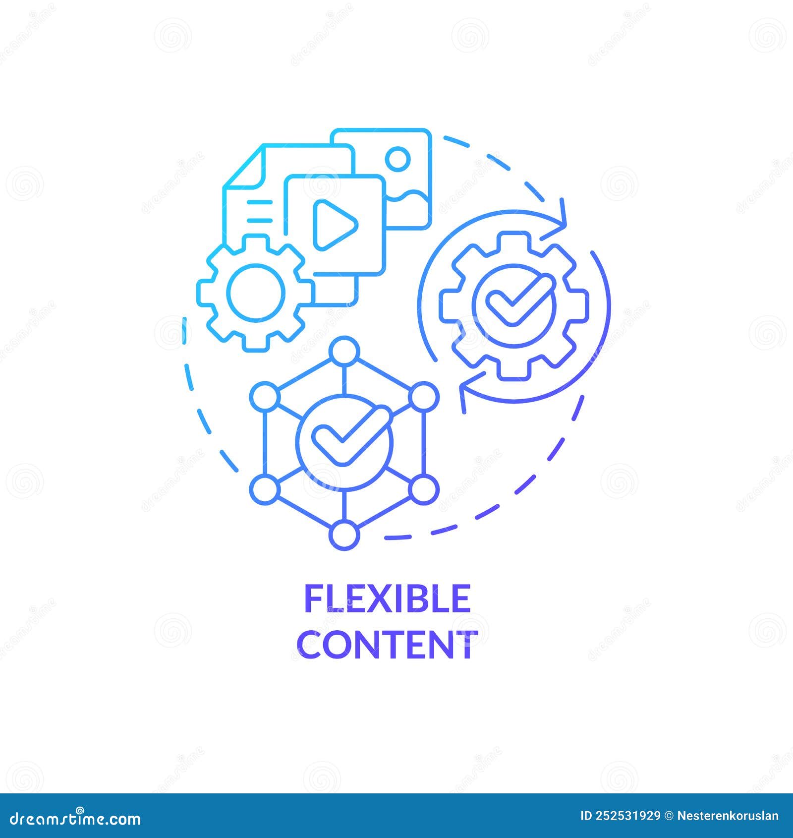 Flexible Content Blue Gradient Concept Icon Stock Vector - Illustration ...