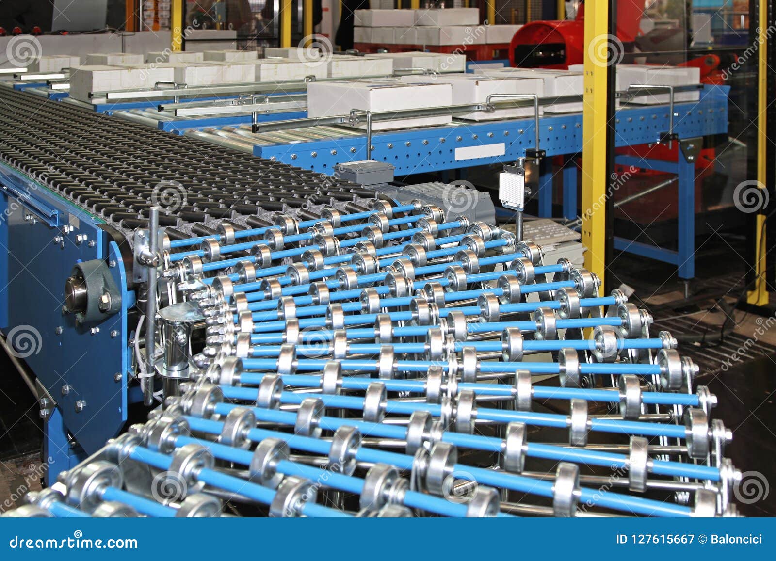 Flexible Conveyor stock image. Image of factory, rollers - 127615667
