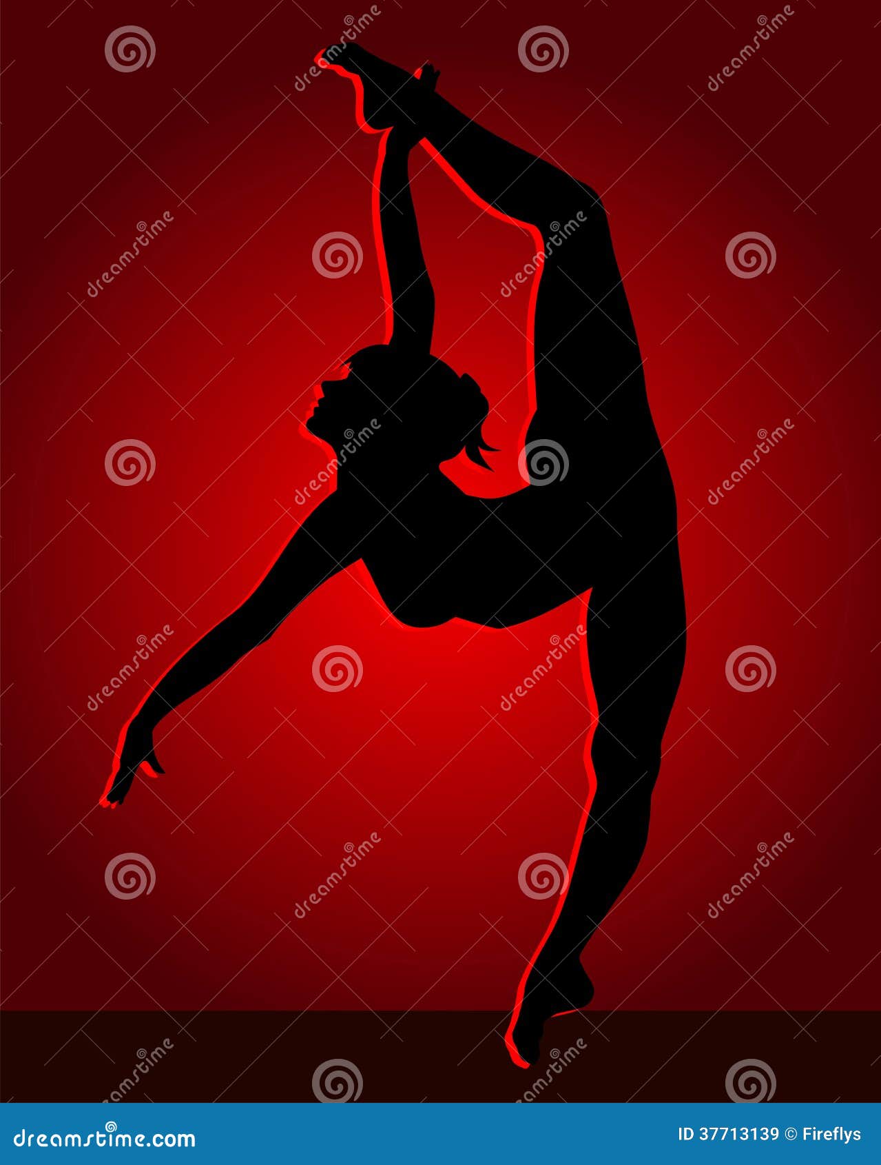 Flexible dancing girl stock vector. Illustration of gymnastics - 37713139