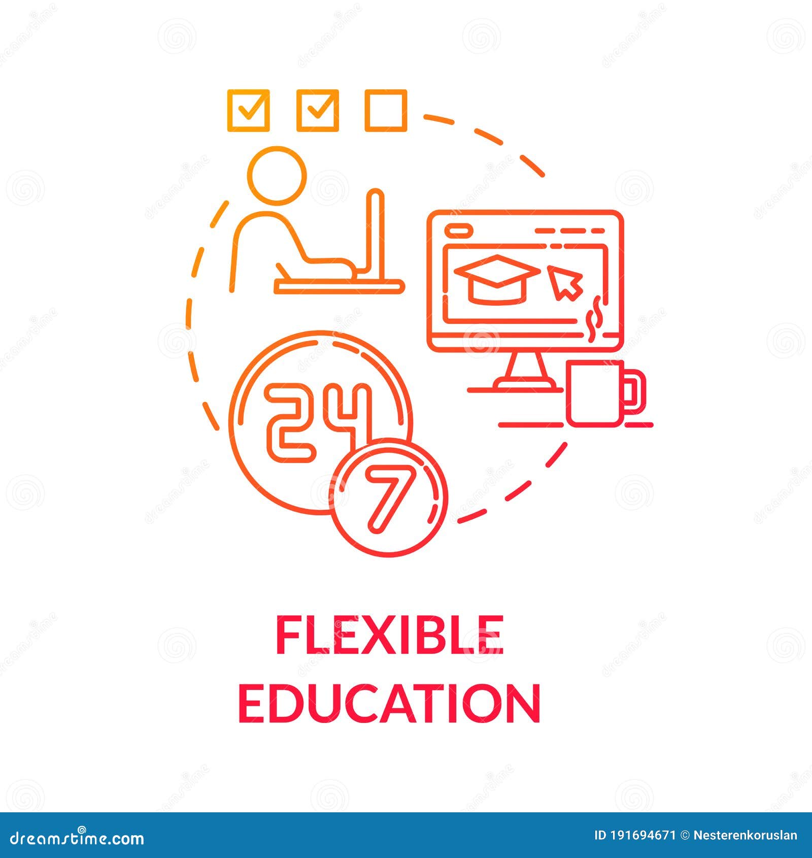 Flexible Education Concept Icon Stock Vector - Illustration of flexible ... Flexible Education Concept Icon Stock Vector - Illustration of flexible ...