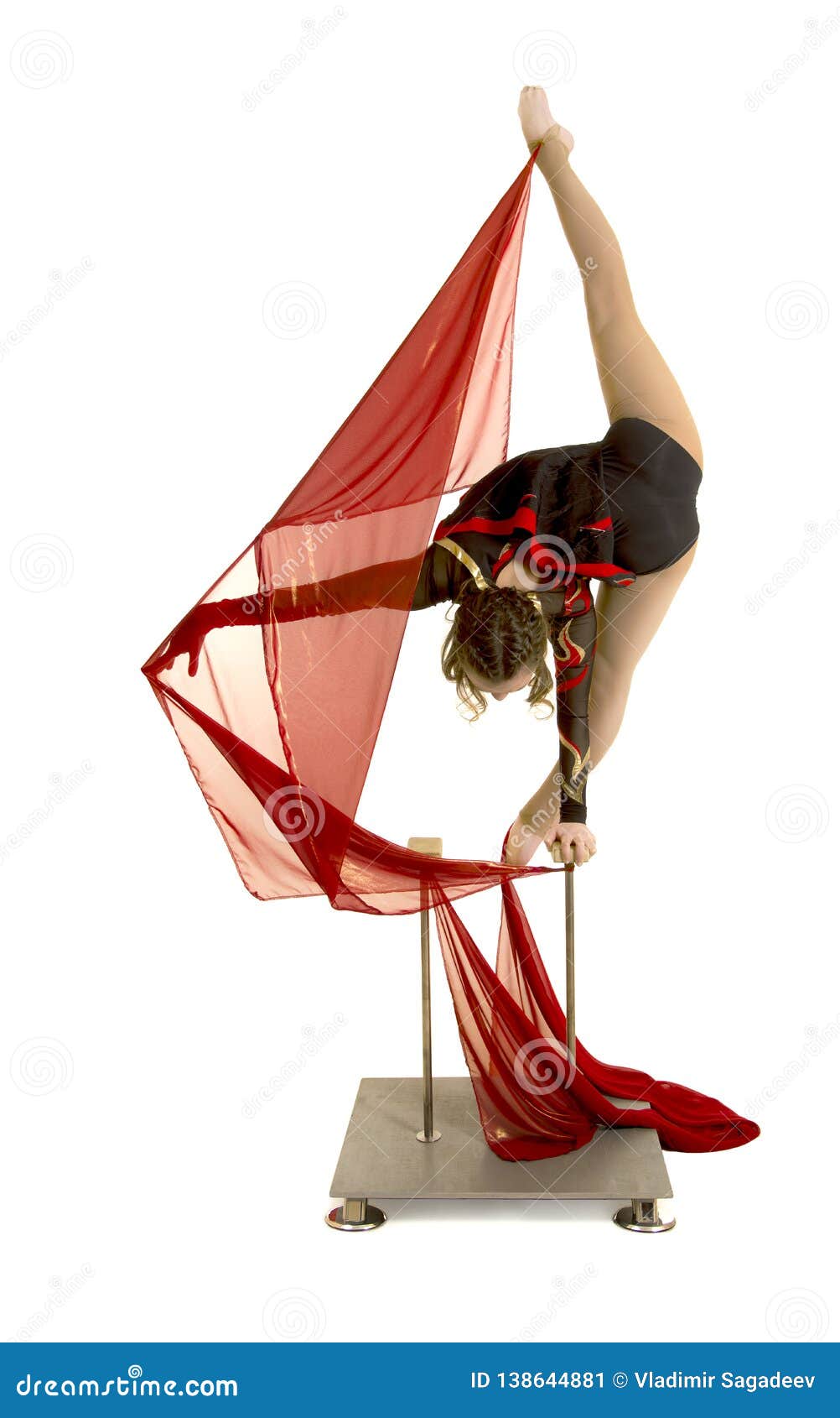 Flexible Equilibrist Performs Exercises on Acrobatic Walking Sticks ...