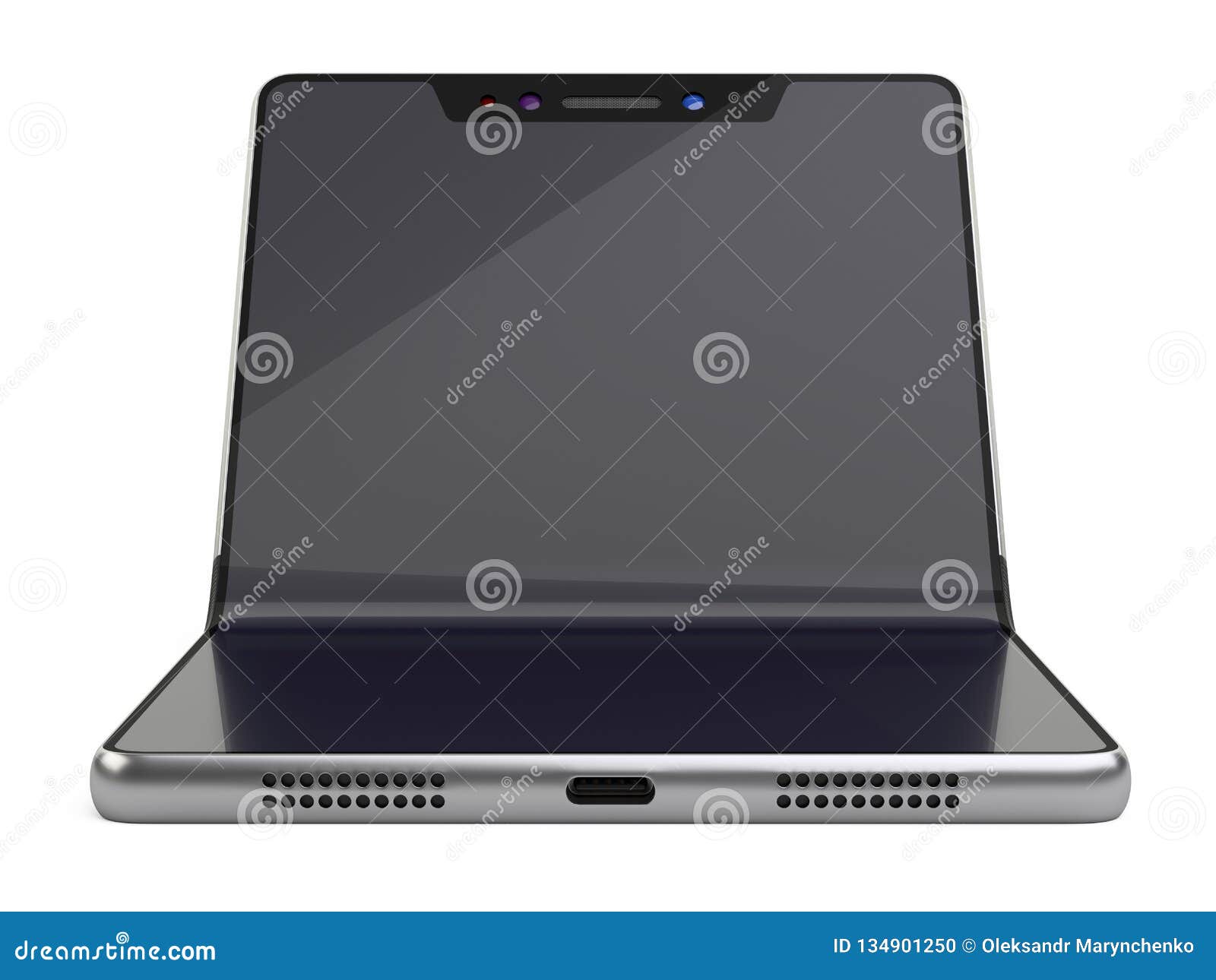 Flexible Foldable Smartphone Concept? Front View - New Technology Stock ...