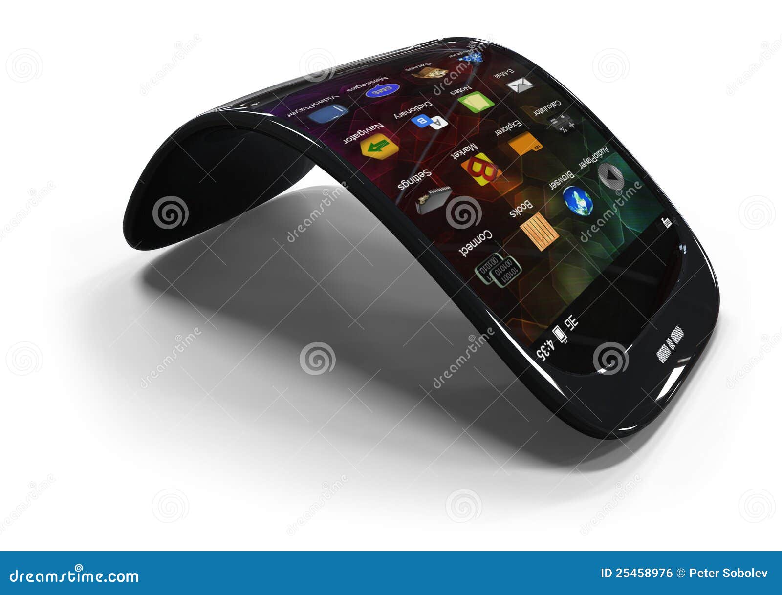 Flexible Generic Smartphone Stock Illustration - Illustration of ...