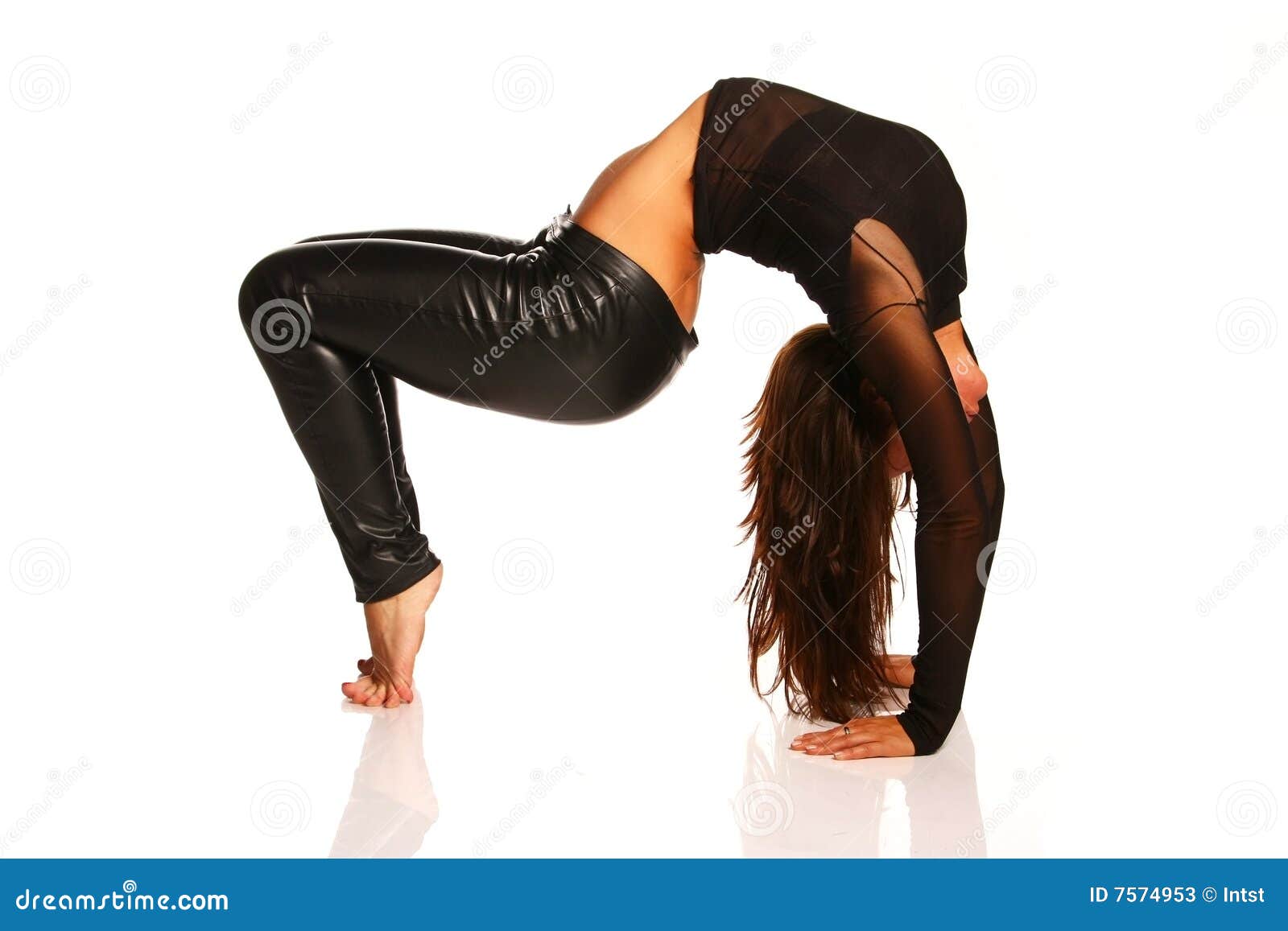 Flexible girl stretching stock image. Image of bend, flexible - 7574953