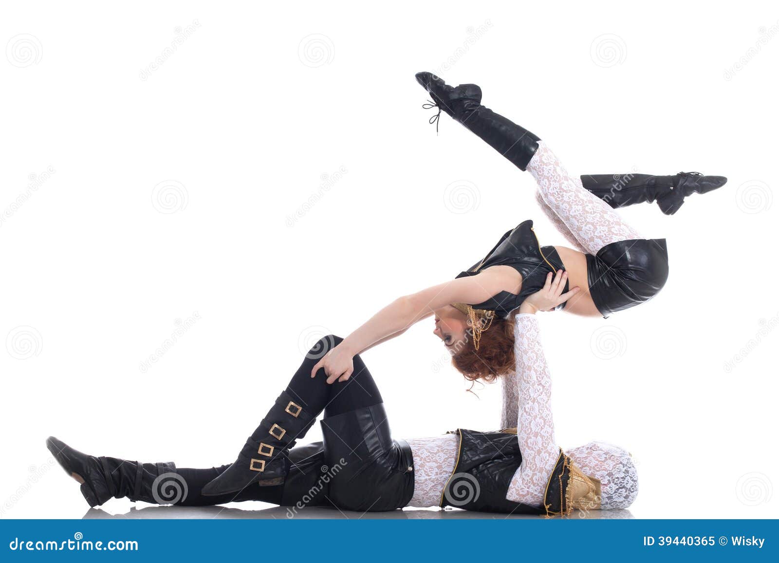 Flexible Go-go Dancers Posing in Acrobatic Pose Stock Image - Image of ...