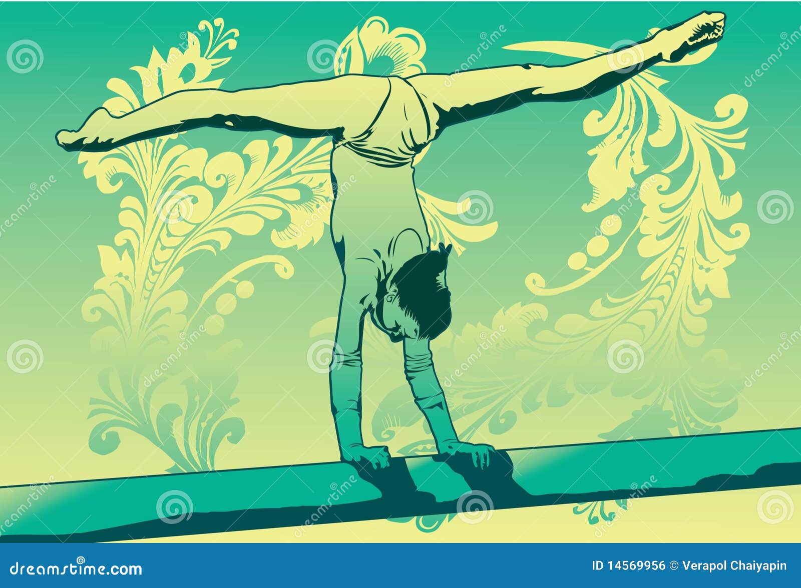 Flexible Gymnast stock illustration. Illustration of stretch - 14569956